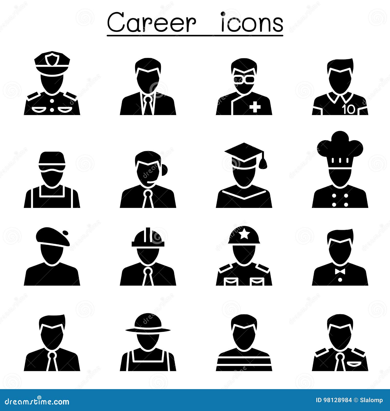Career & Occupation Icons Stock Vector - Illustration of idea, graduate ...