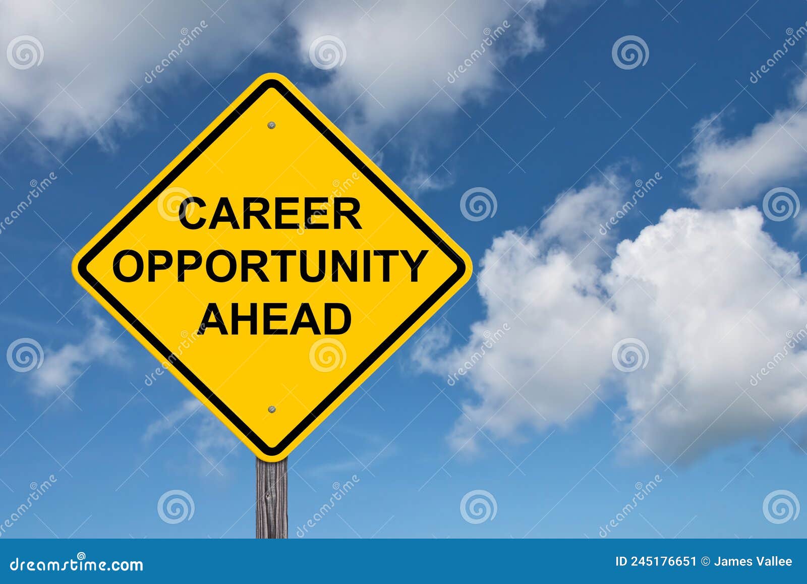 Career Opportunity Ahead Warning Sign Stock Image - Image of background ...
