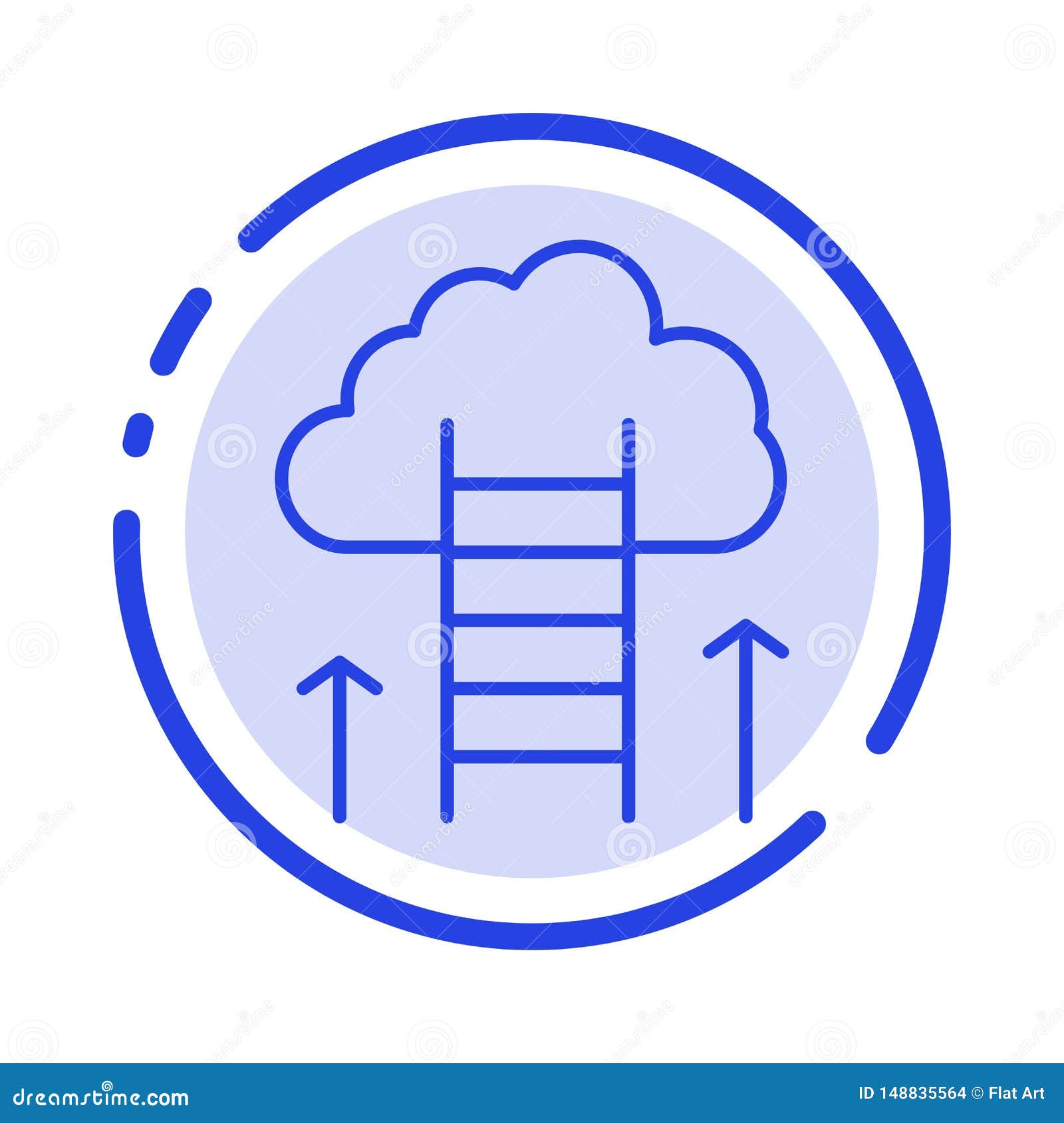 Career Path, Career, Dream, Success, Focus Blue Dotted Line Line Icon ...