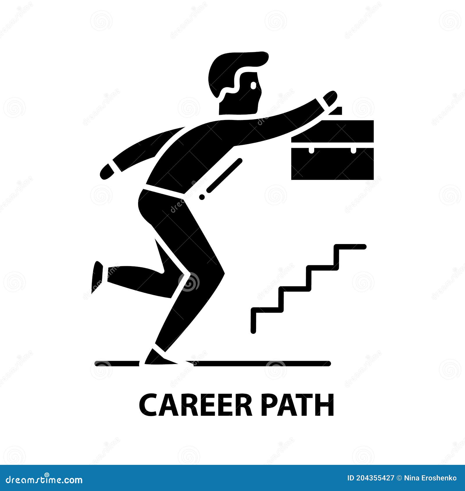 Career Path Icon, Black Vector Sign with Editable Strokes, Concept ...