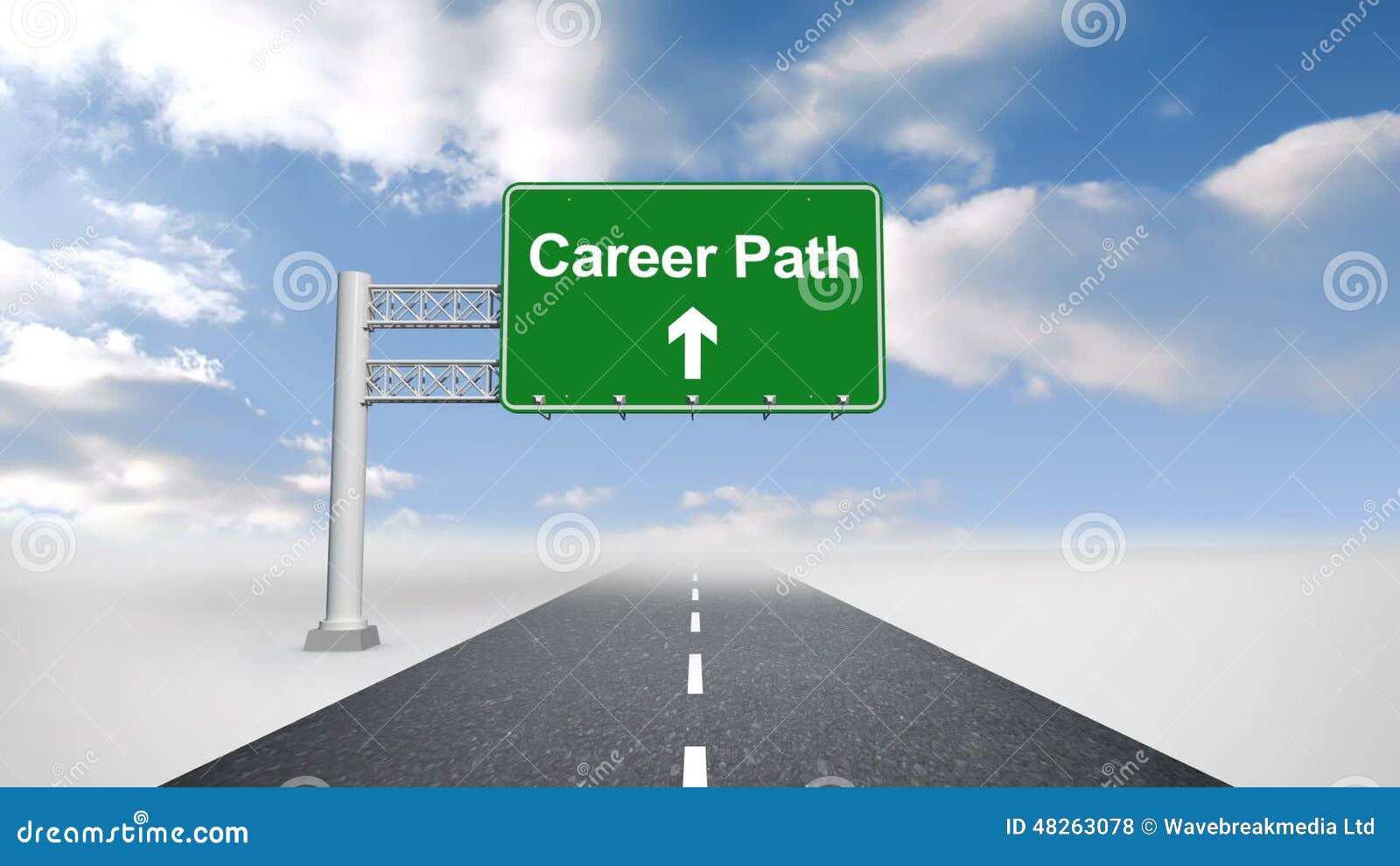 Career Path Sign Over Open Road Stock Footage - Video of animation ...