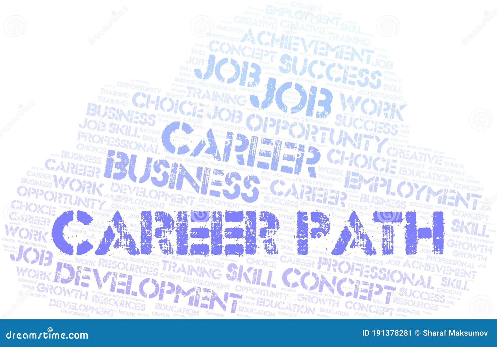 Career Path Typography Word Cloud. Stock Illustration - Illustration of ...