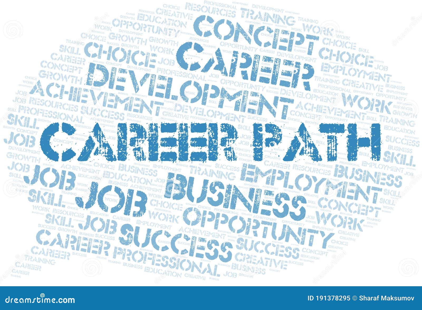 Career Path Typography Word Cloud. Stock Illustration - Illustration of ...