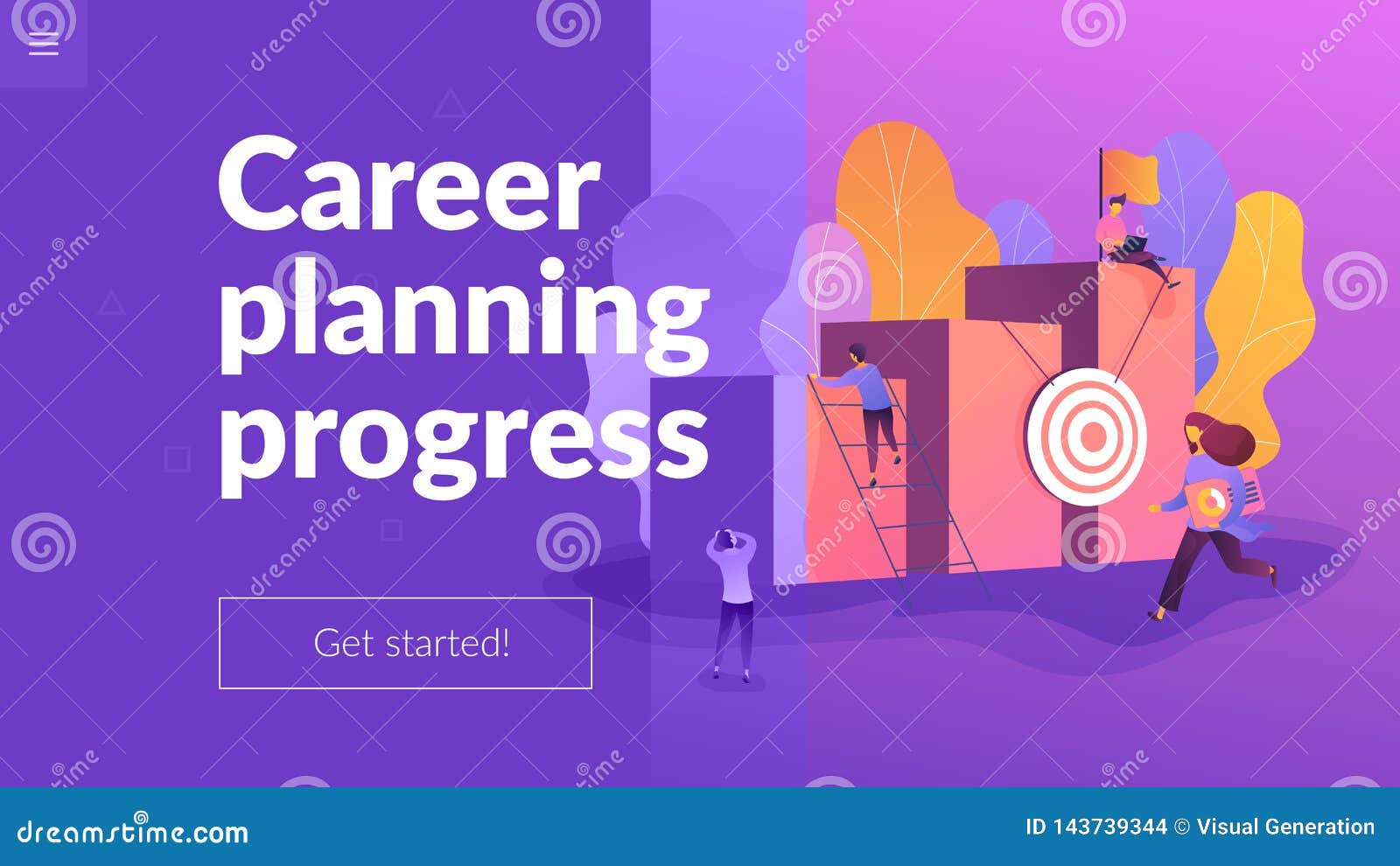 Career Development Landing Page Template. Stock Vector - Illustration ...