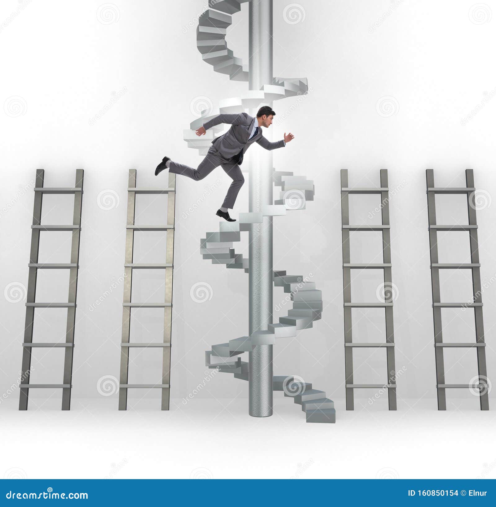 Career Progression Concept with Ladders and Staircase Stock Photo ...
