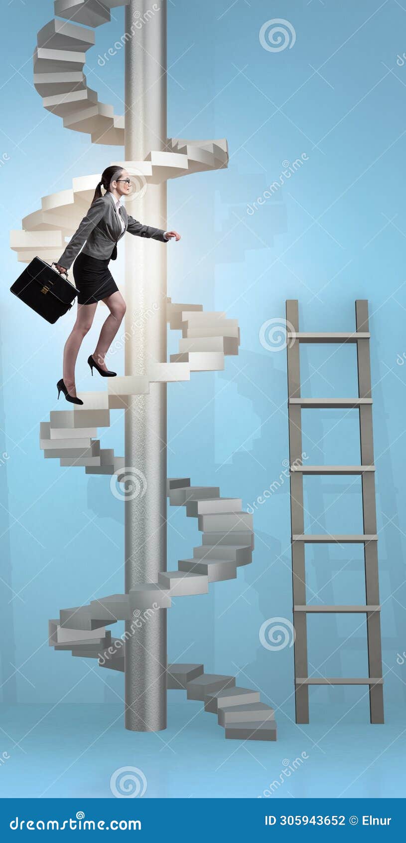Career Progression Concept with Ladders and Staircase Stock Photo ...