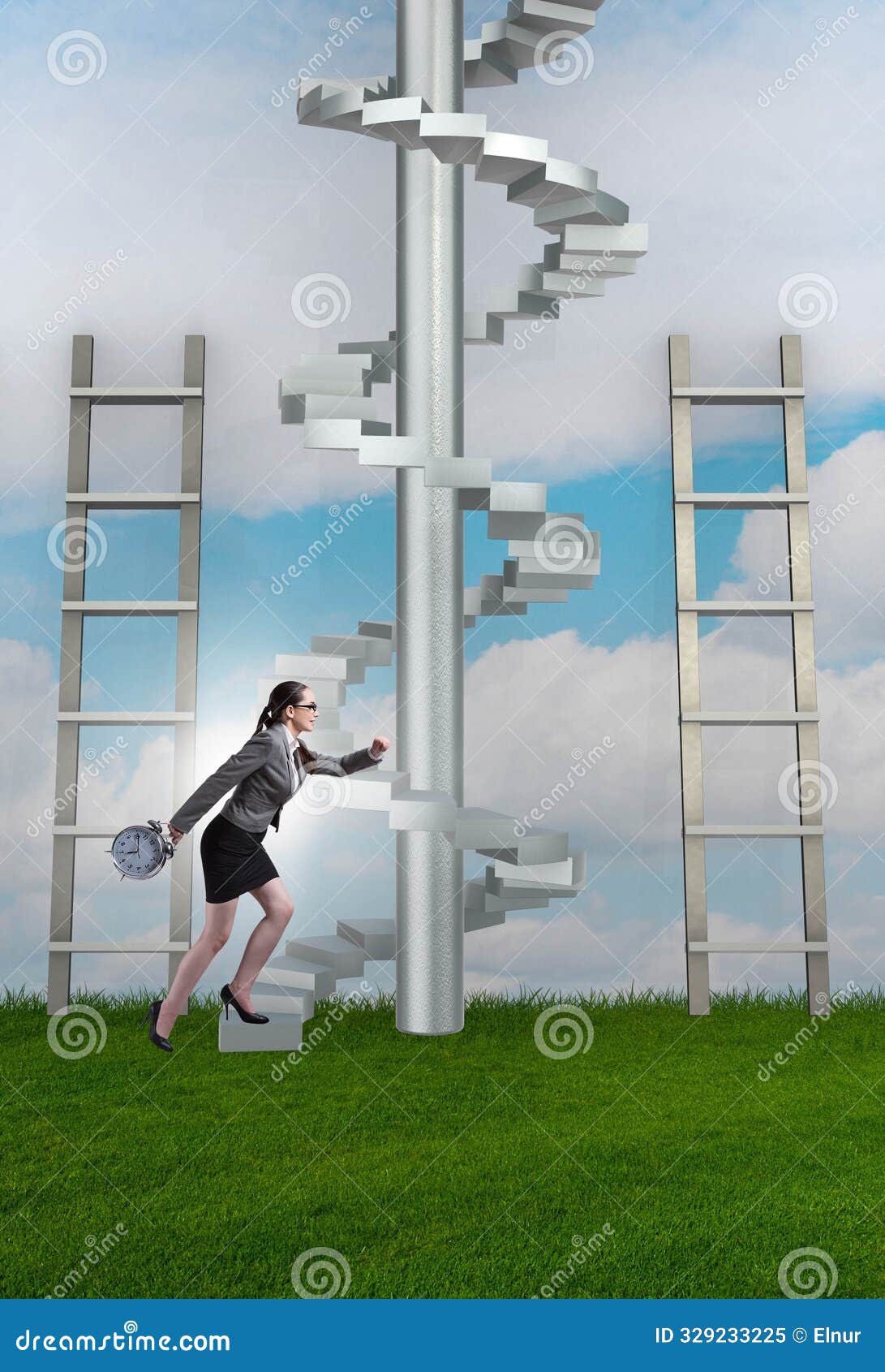 Career Progression Concept with Ladders and Staircase Stock Image ...