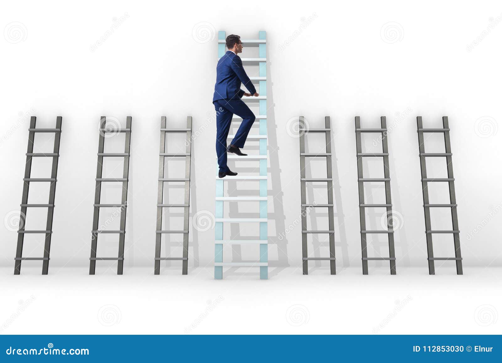 The Career Progression Concept with Various Ladders Stock Photo - Image ...