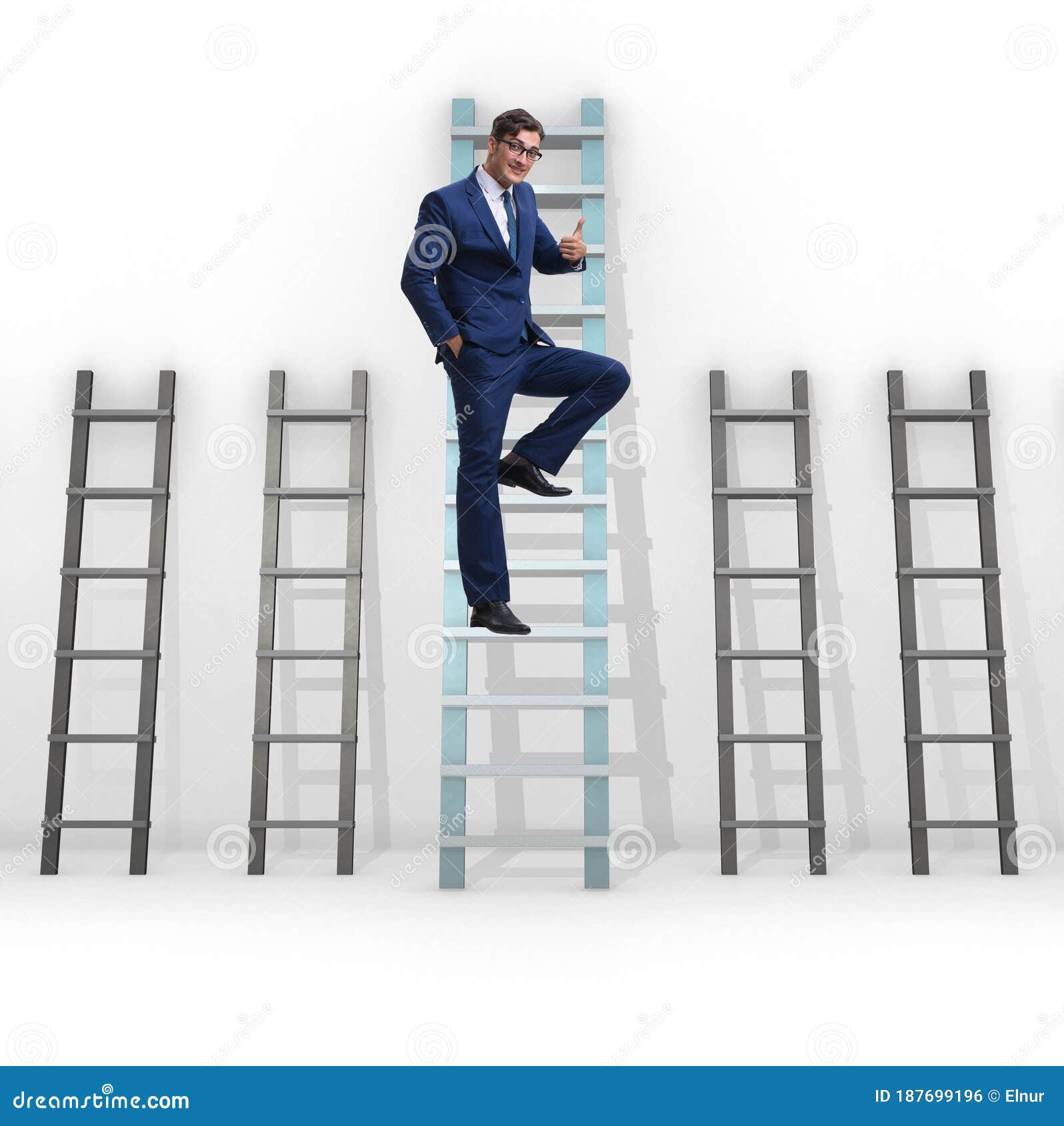 Career Progression Concept with Various Ladders Stock Photo - Image of ...