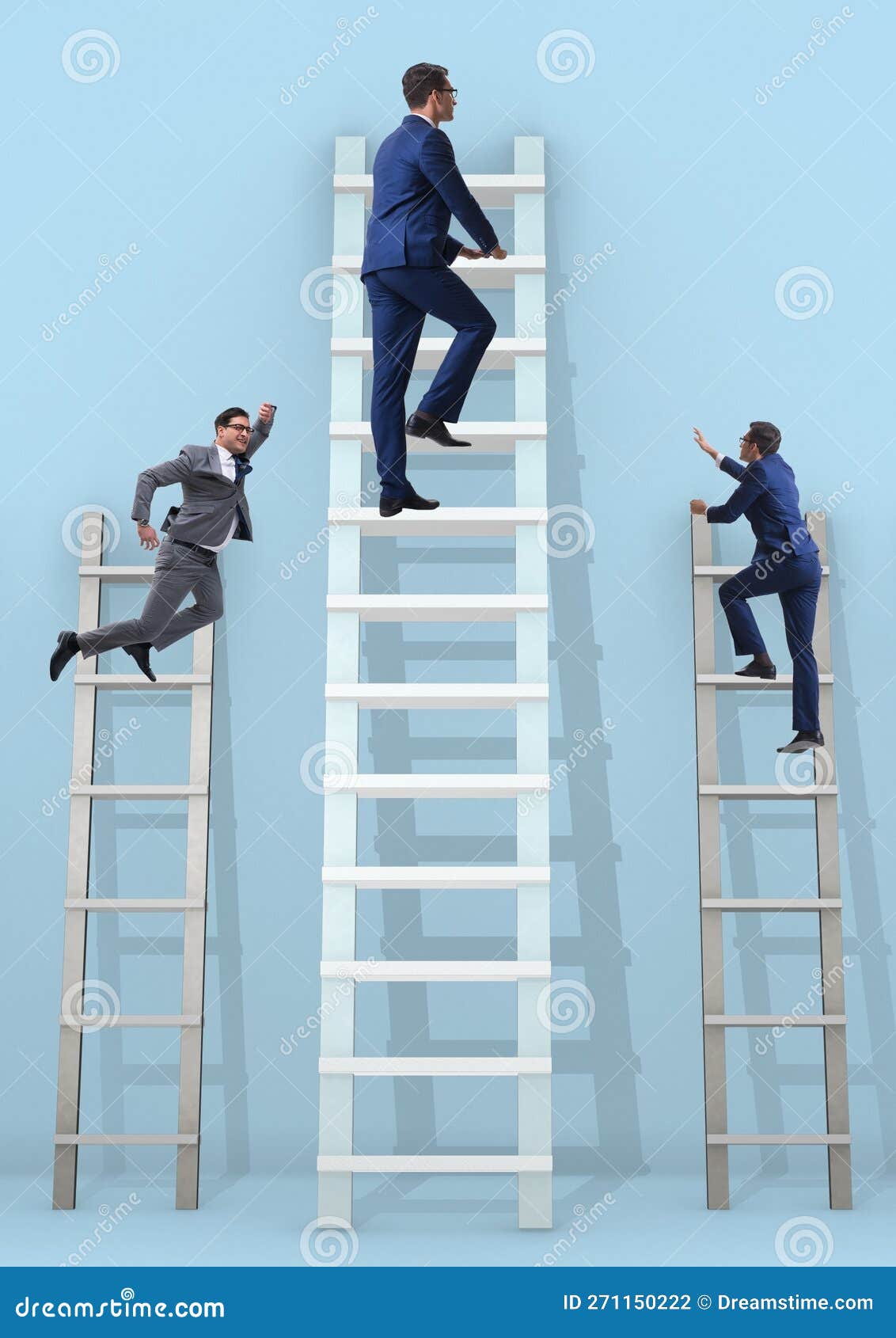 Career Progression Concept with Various Ladders Stock Photo - Image of ...