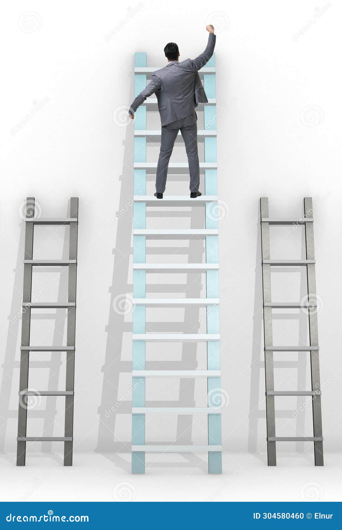 Career Progression Concept with Various Ladders Stock Photo - Image of ...