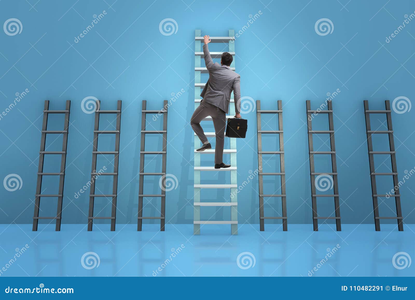 The Career Progression Concept with Various Ladders Stock Image - Image ...
