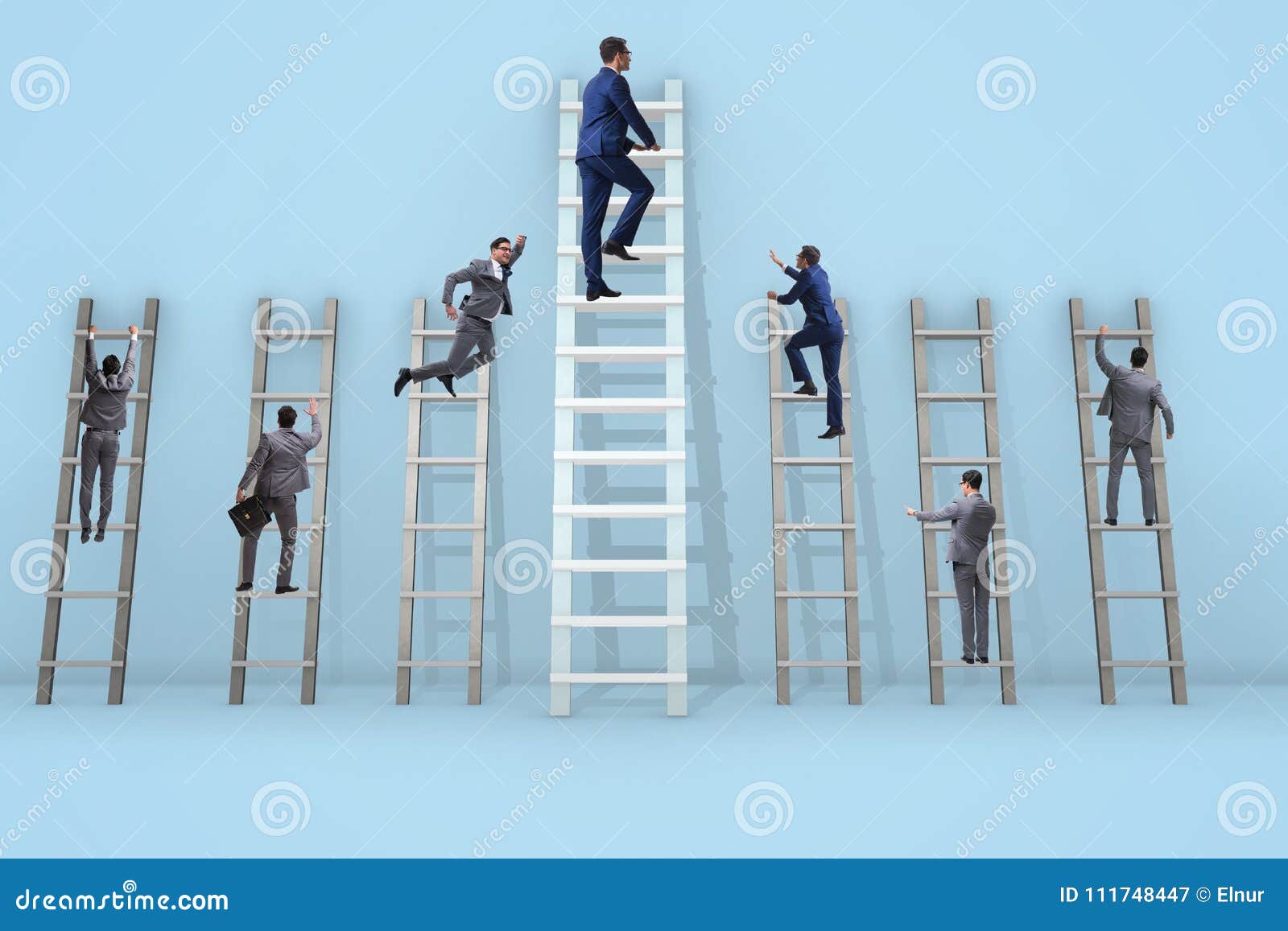 The Career Progression Concept with Various Ladders Stock Image - Image ...