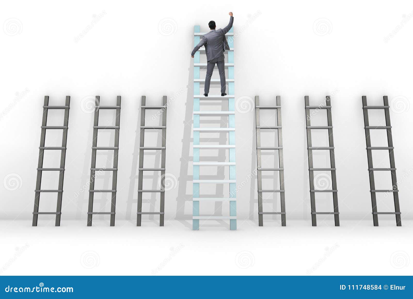 The Career Progression Concept with Various Ladders Stock Illustration ...