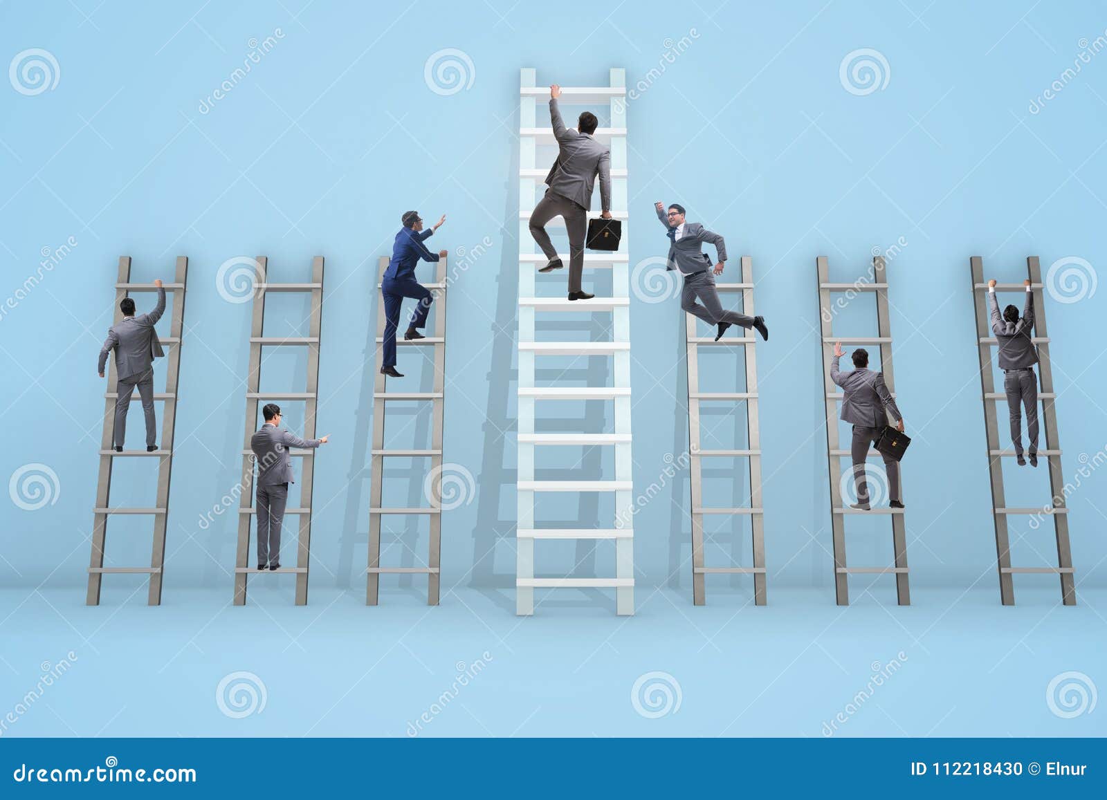 The Career Progression Concept with Various Ladders Stock Photo - Image ...