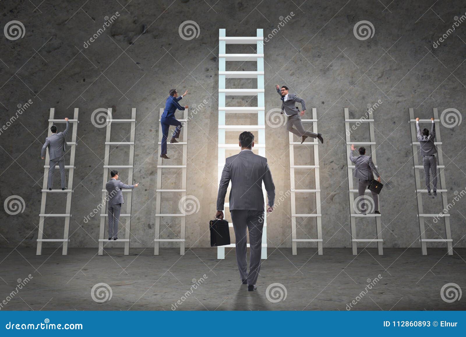Career Progression Concept With Various Ladders Royalty-Free Stock ...