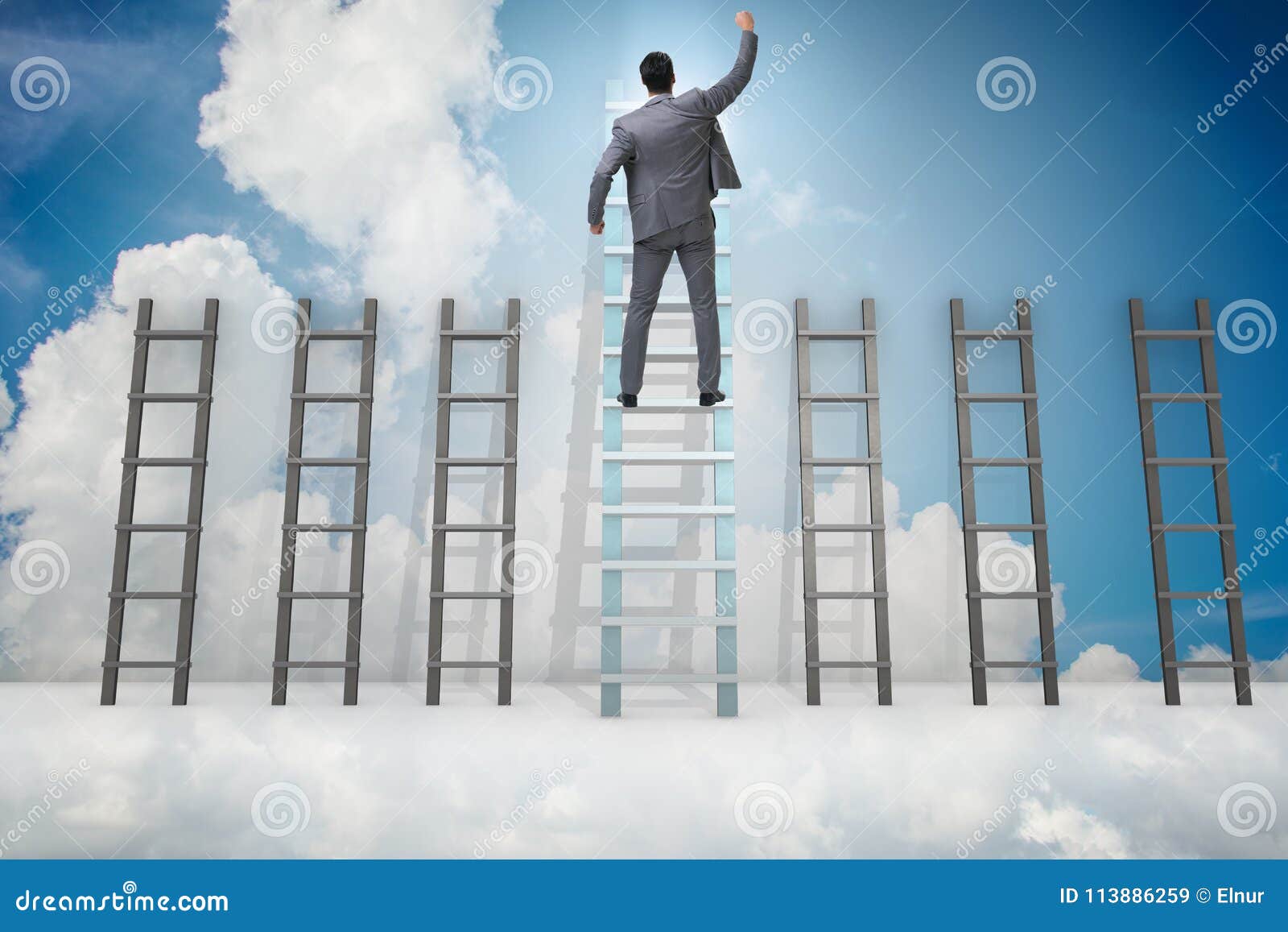 The Career Progression Concept with Various Ladders Stock Image - Image ...