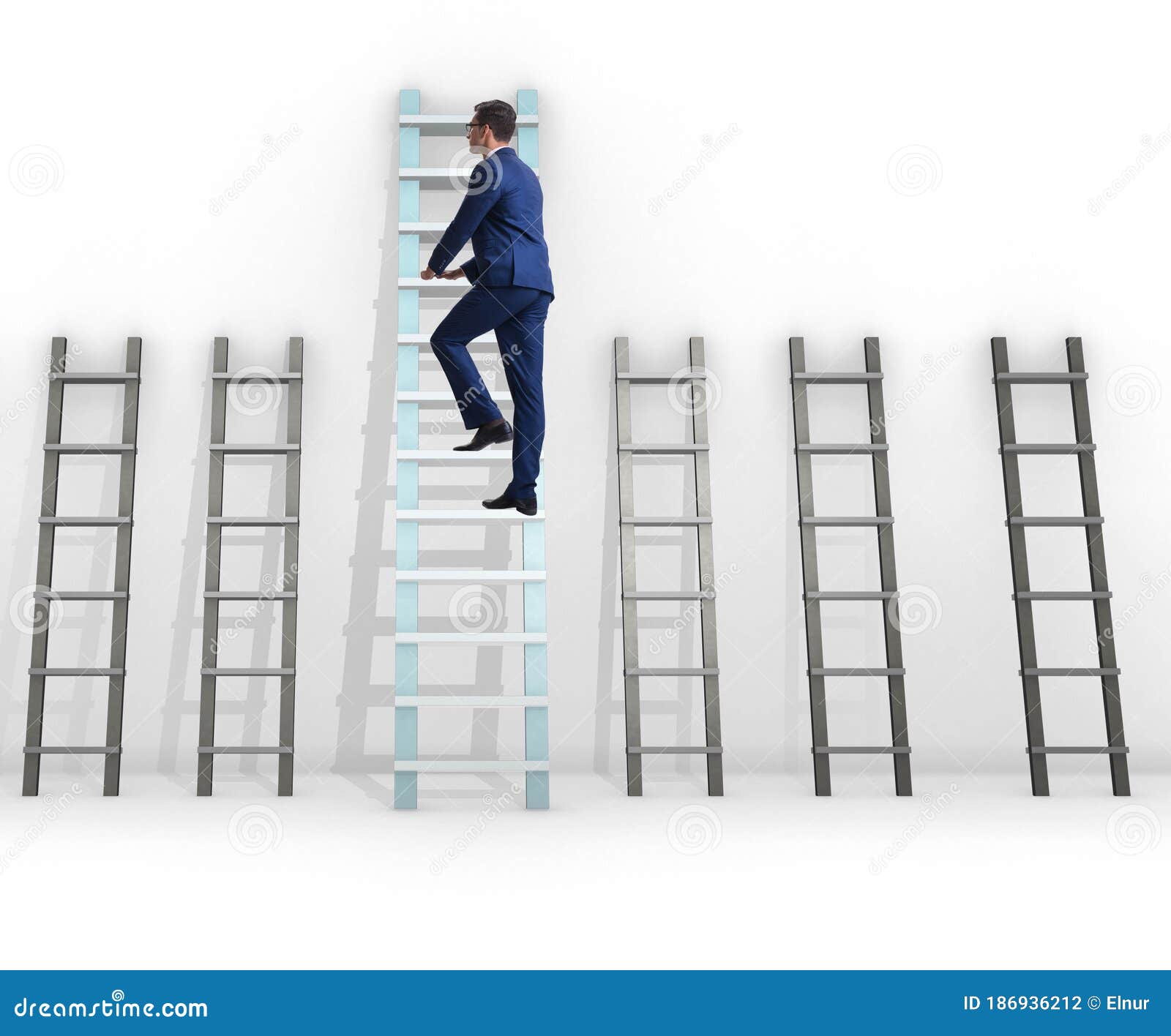 Career Progression Concept with Various Ladders Stock Photo - Image of ...
