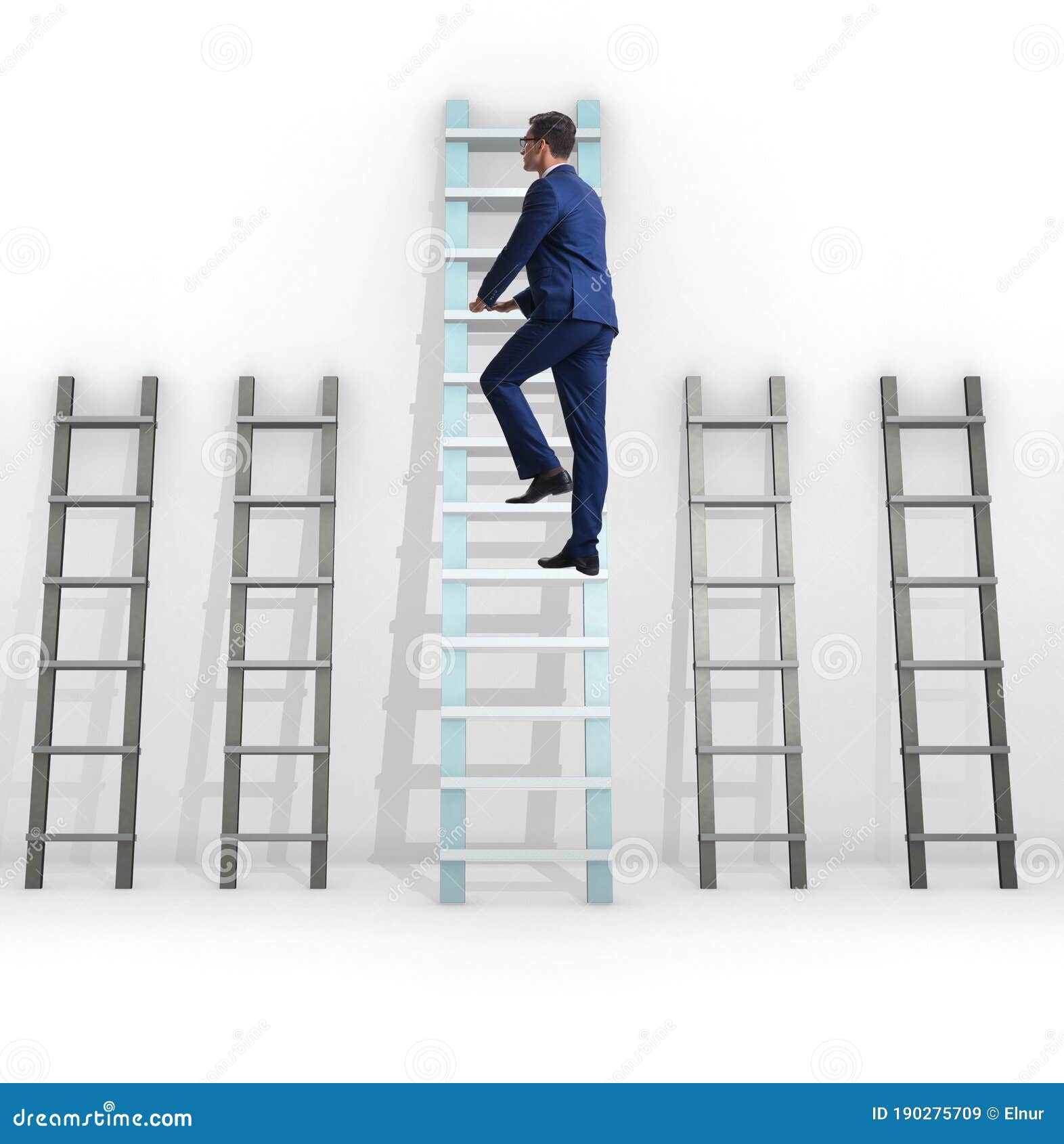 Career Progression Concept with Various Ladders Stock Image - Image of ...