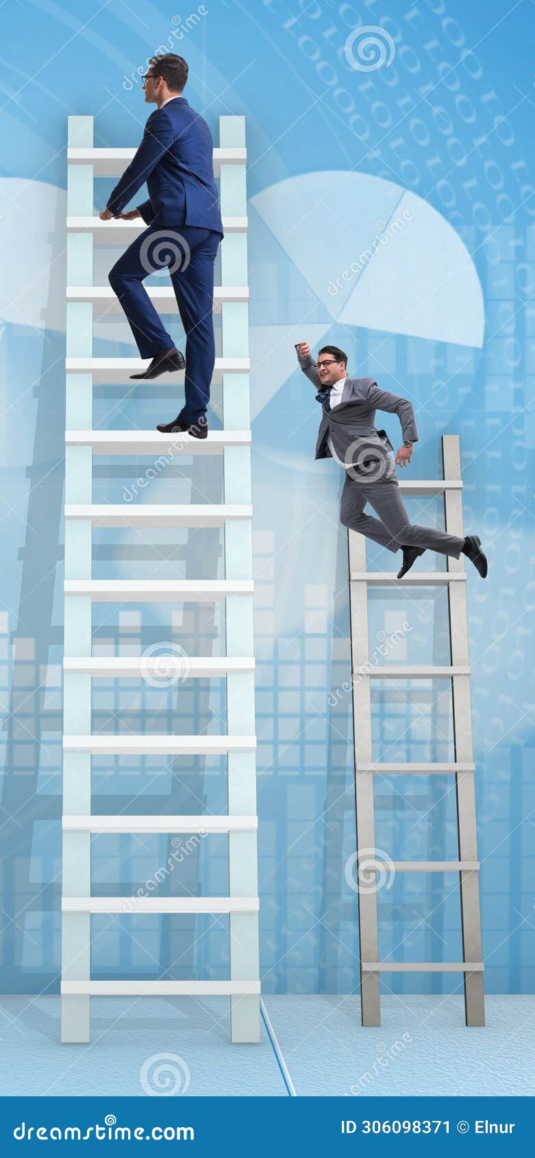 Career Progression Concept with Various Ladders Stock Image - Image of ...