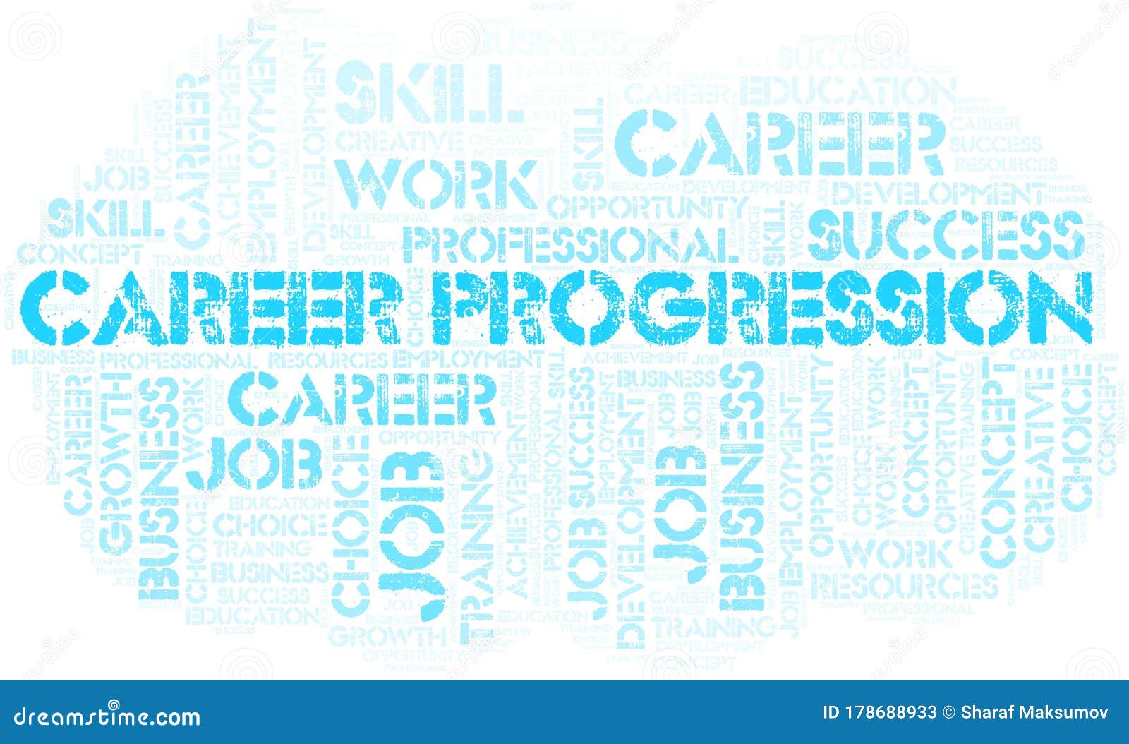 Career Progression Typography Word Cloud. Stock Illustration ...