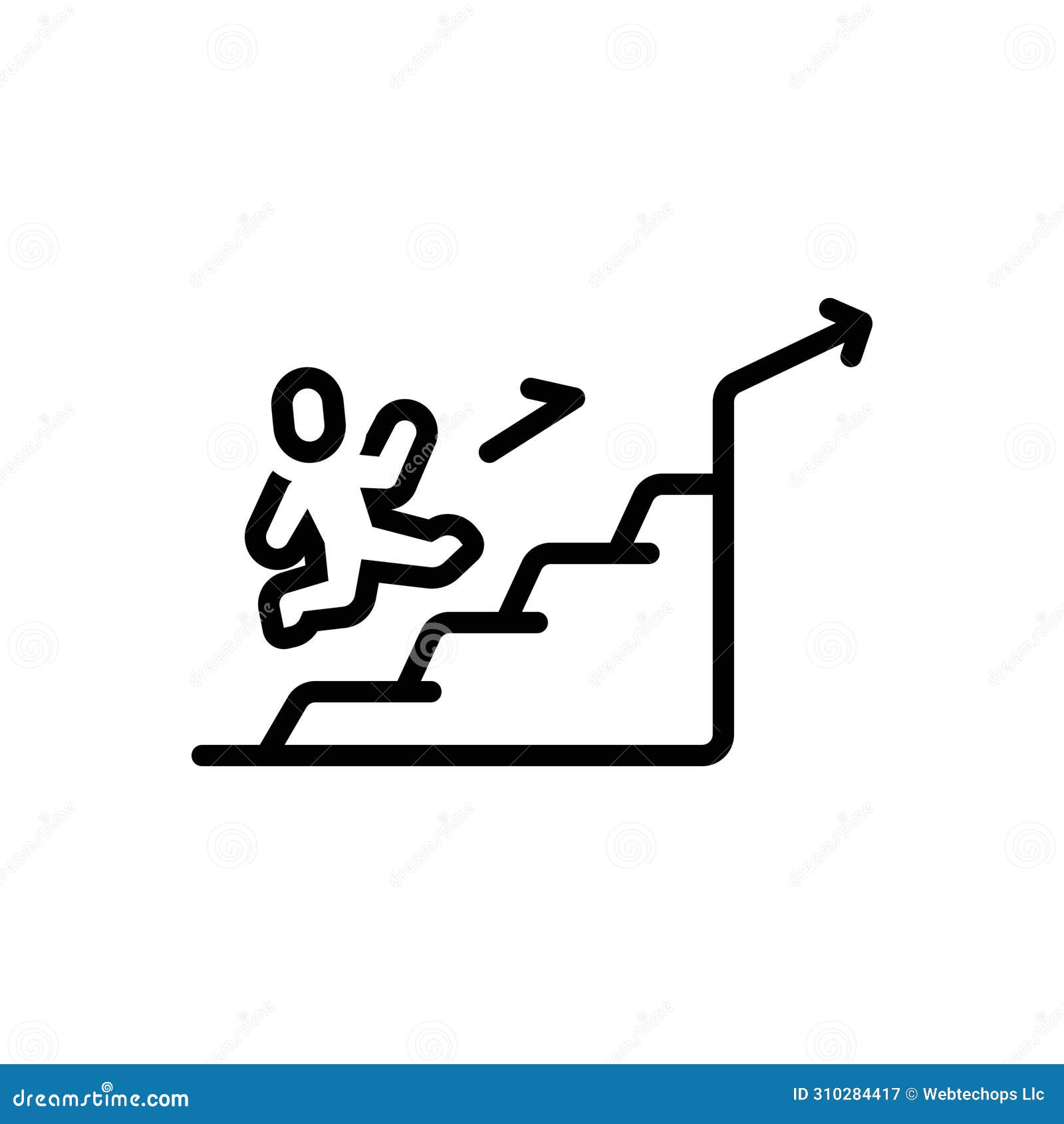 Black Line Icon for Career Steps, Career and Stiars Stock Vector ...