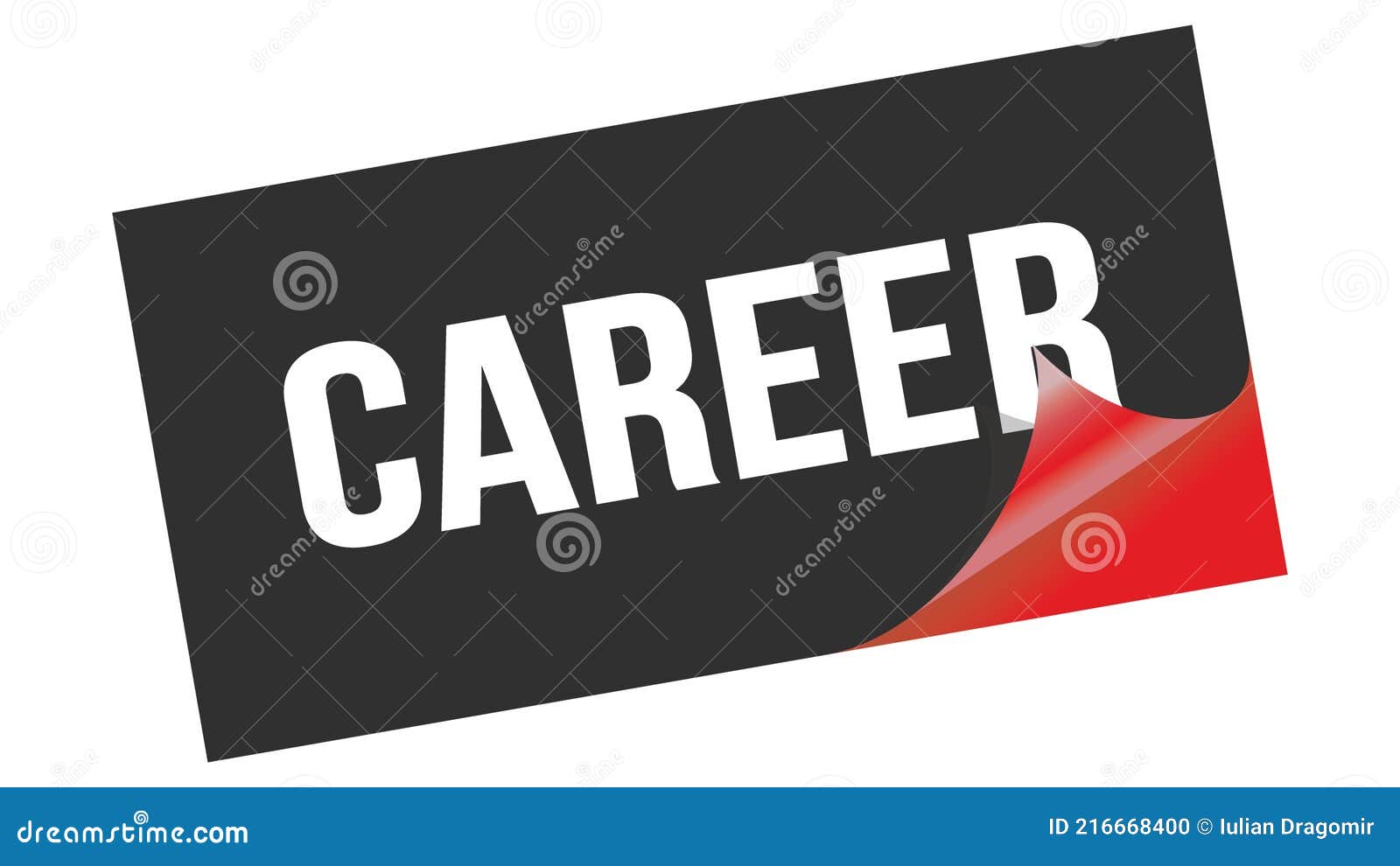 CAREER Text on Black Red Sticker Stamp Stock Illustration ...