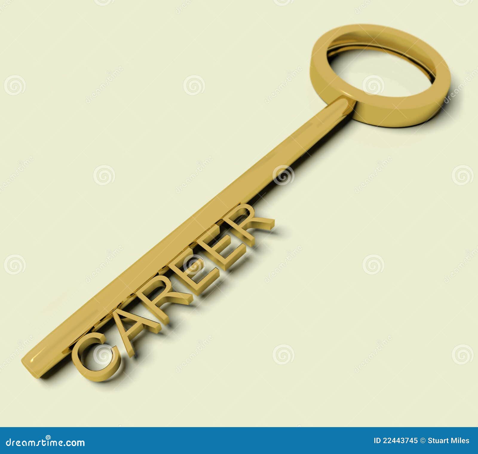 Career Text on a Gold Key stock illustration. Illustration of icon ...