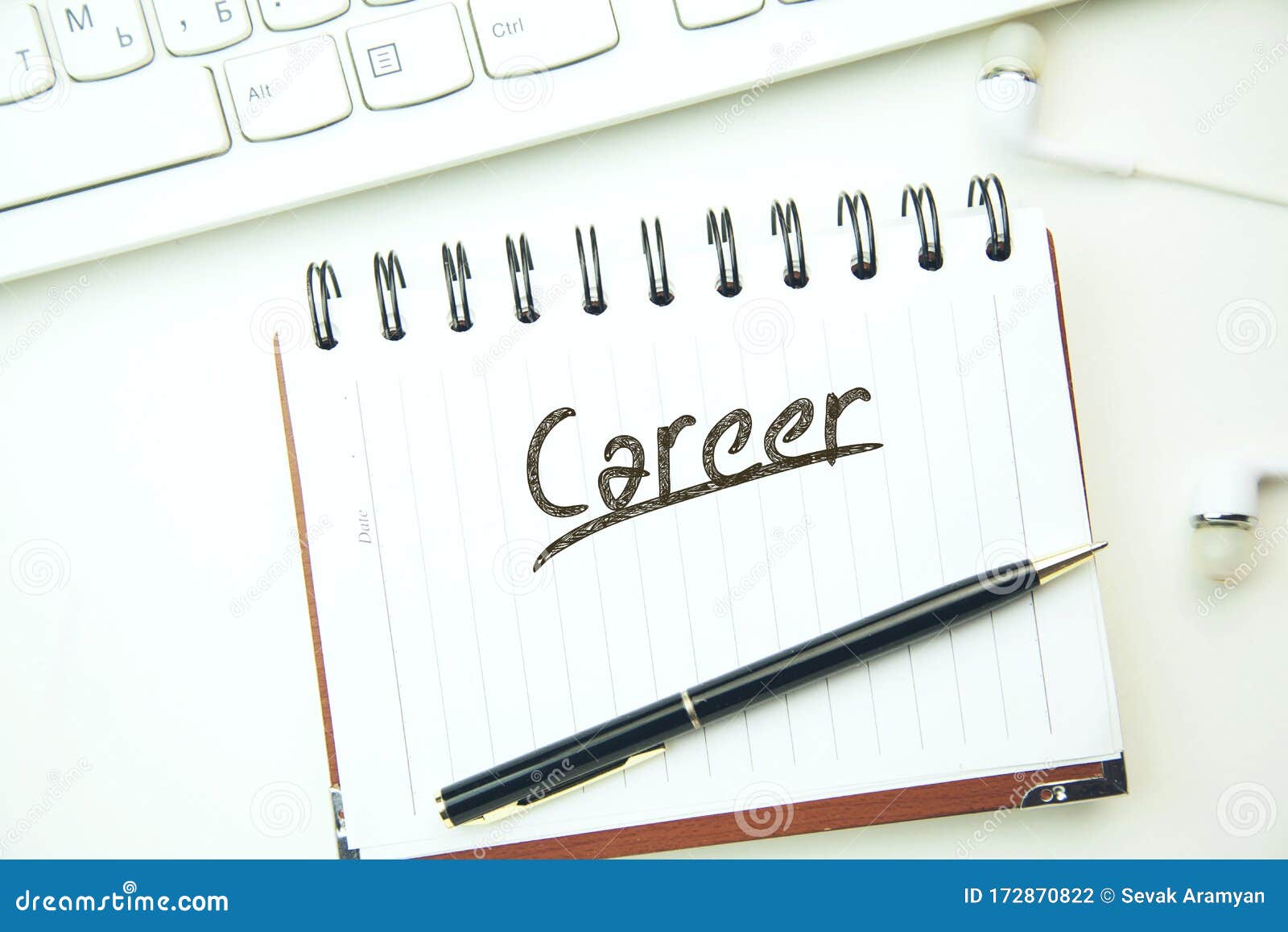 Career text with keyboard stock photo. Image of success - 172870822