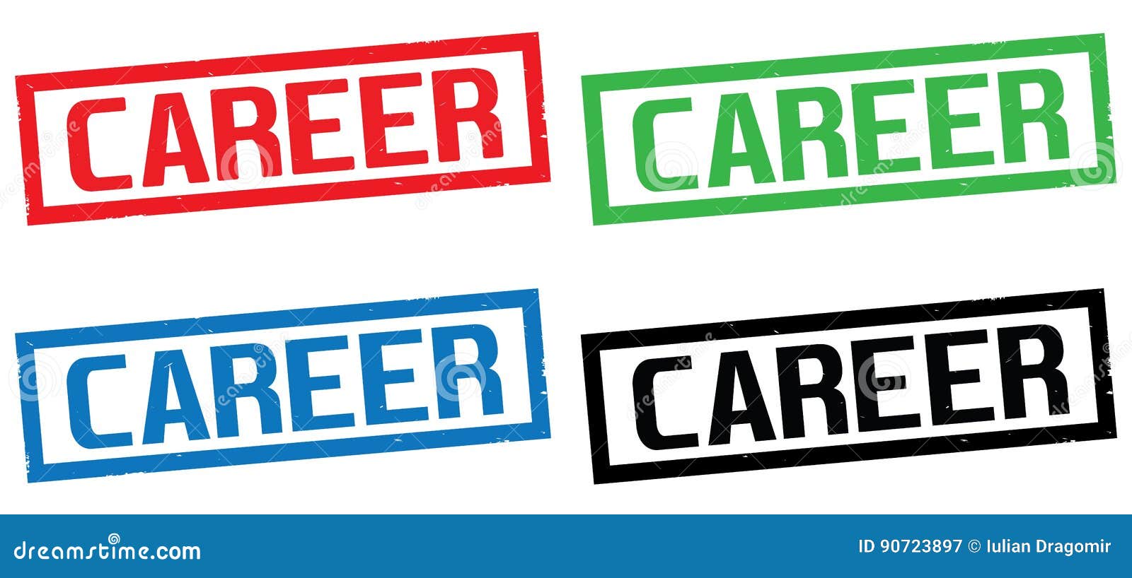 CAREER Text, on Rectangle Border Stamp Sign. Stock Illustration ...
