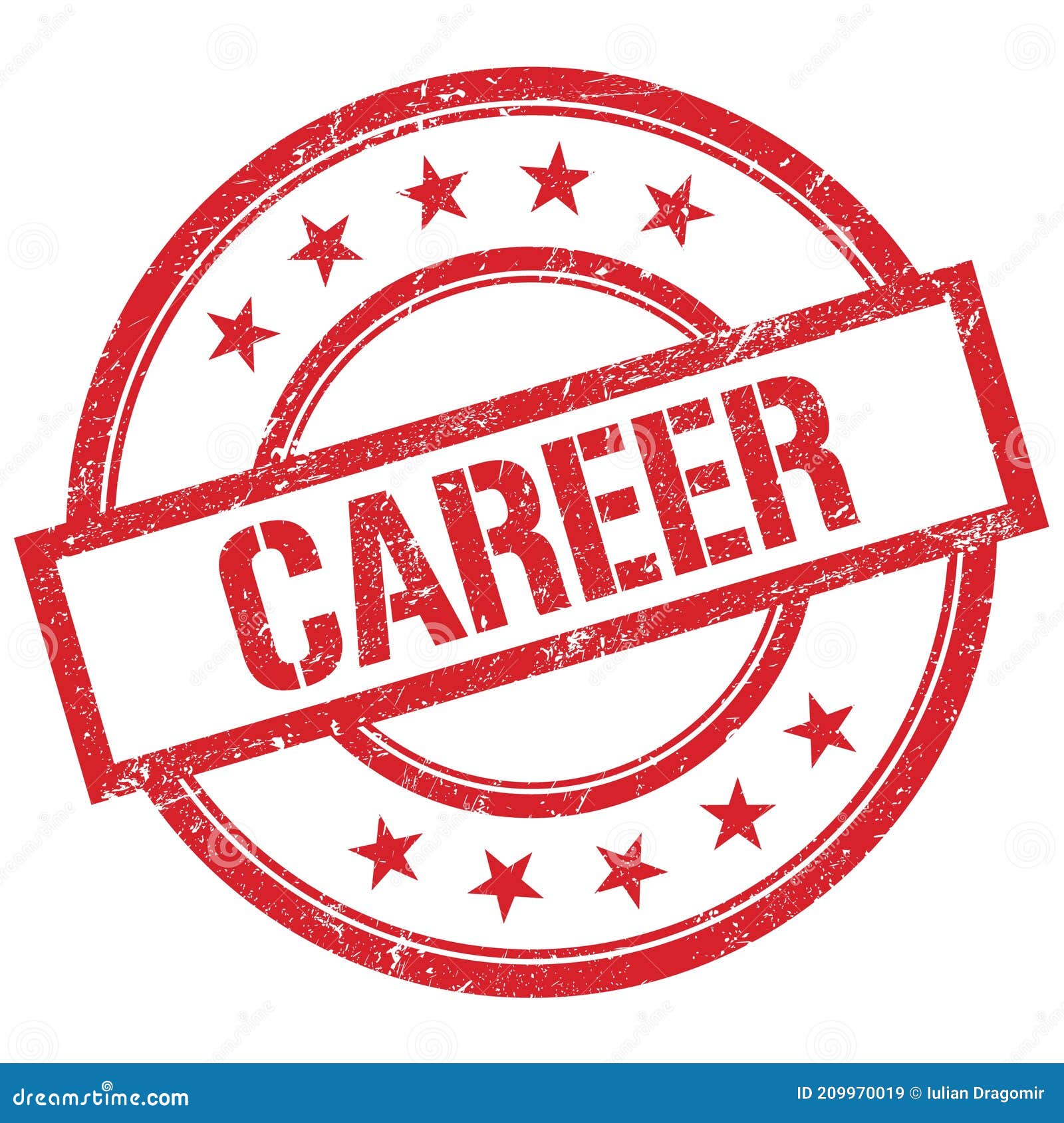 CAREER Text Written on Red Vintage Stamp Stock Illustration ...