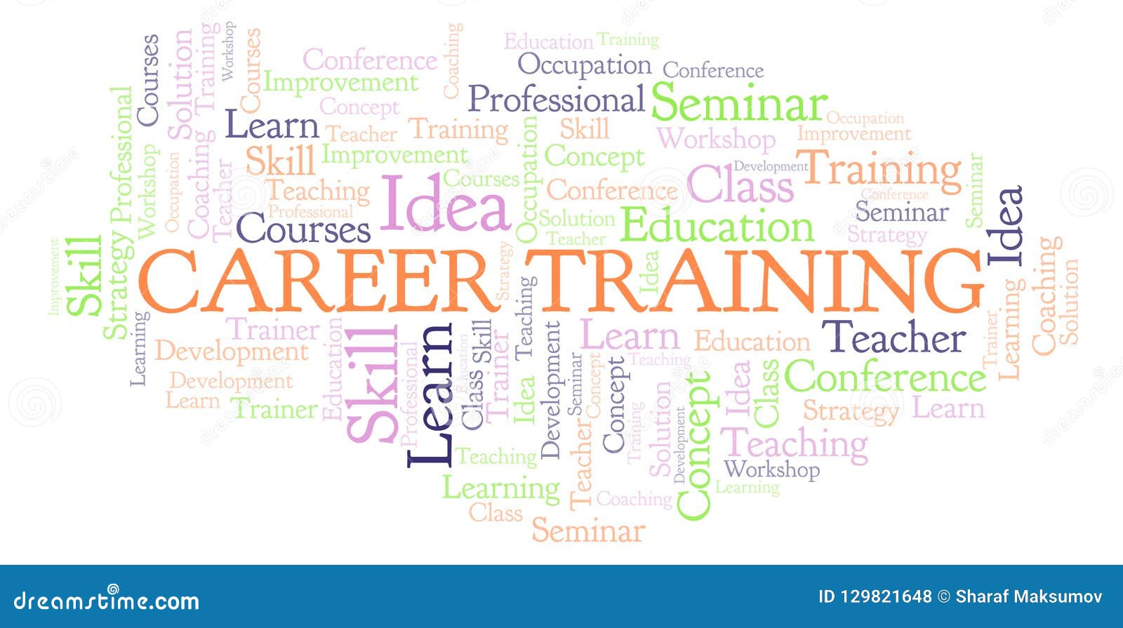 Career Training Word Cloud. Stock Illustration - Illustration of learn ...