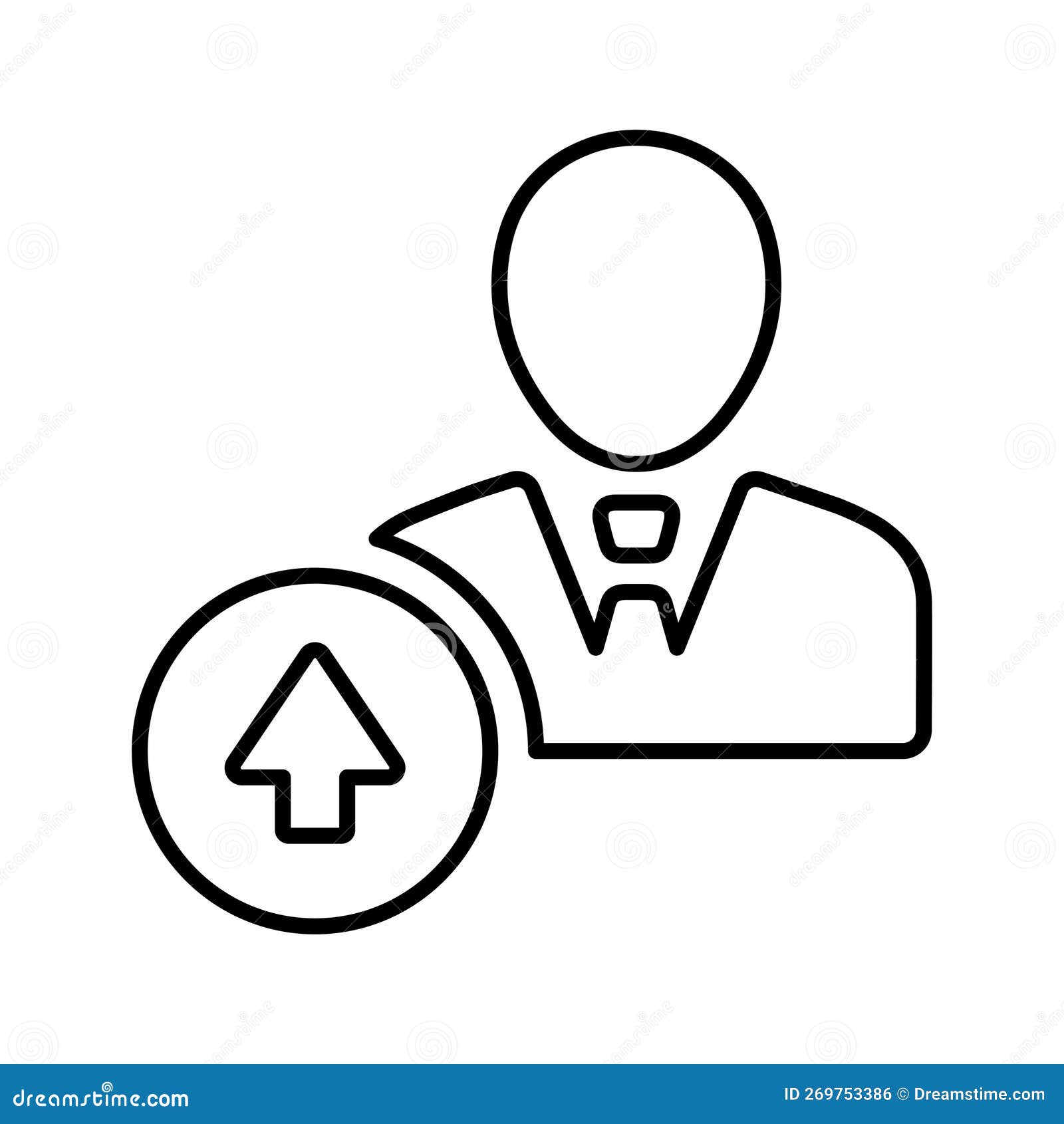 Career Up Outline Icon. Line Art Vector Stock Illustration ...