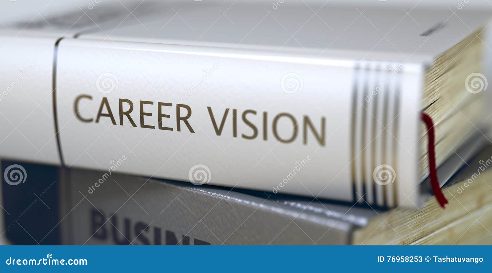 Career Vision. Book Title on the Spine. 3D Render. Stock Illustration ...