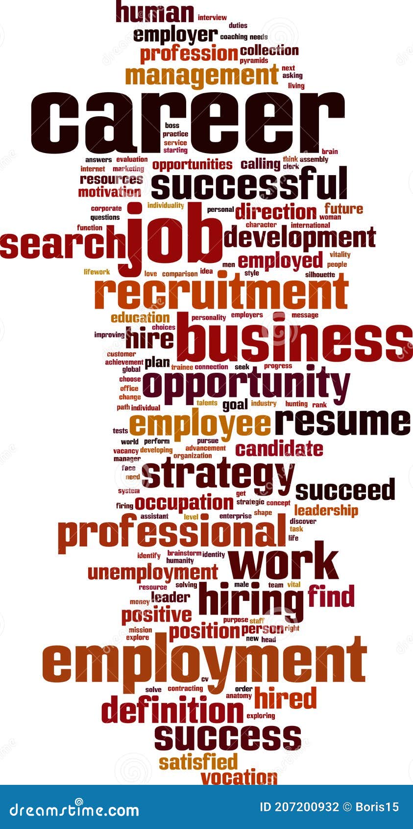 Career word cloud stock vector. Illustration of resume - 207200932
