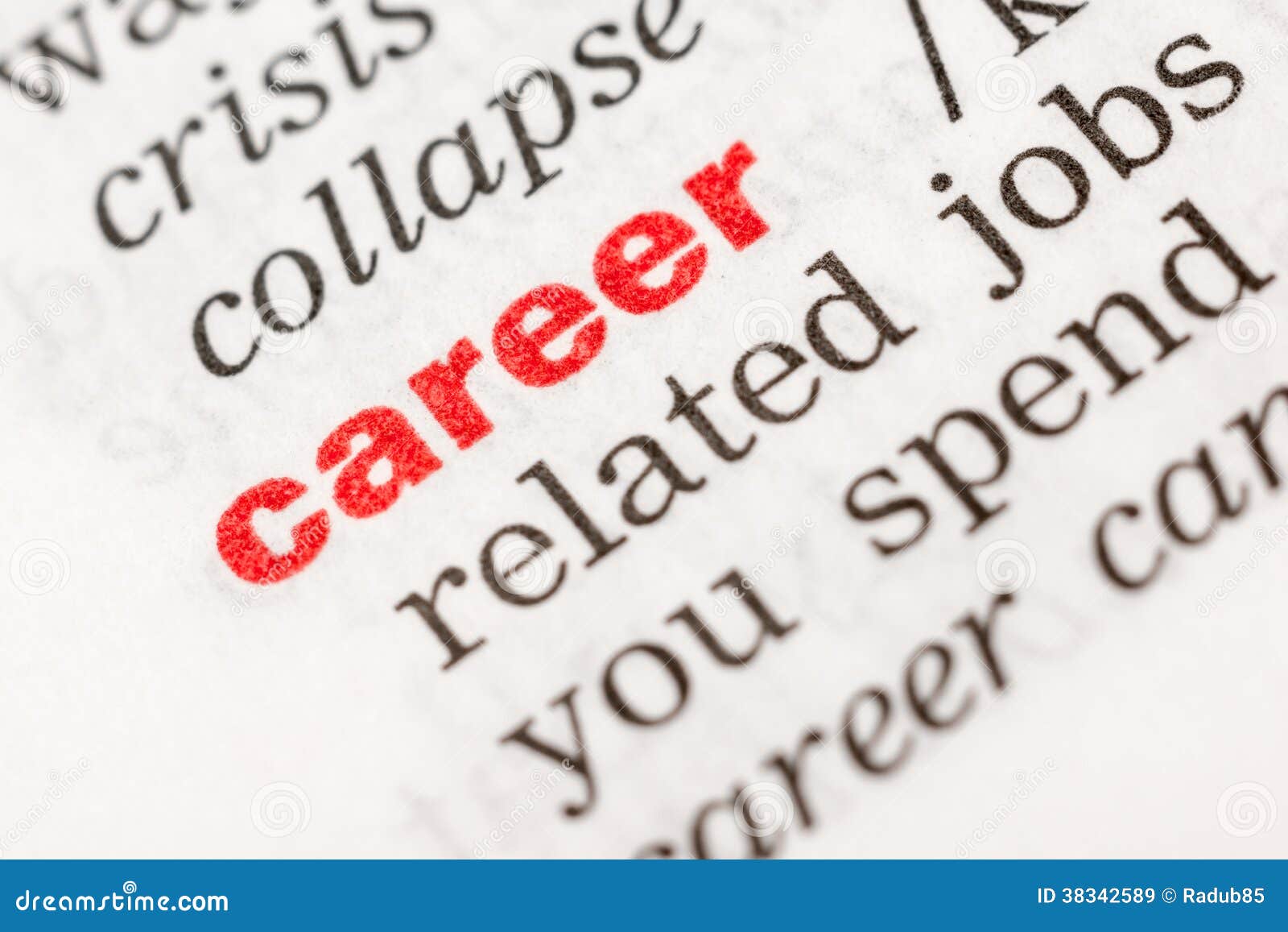 Career Word Definition stock image. Image of dictionary - 38342589