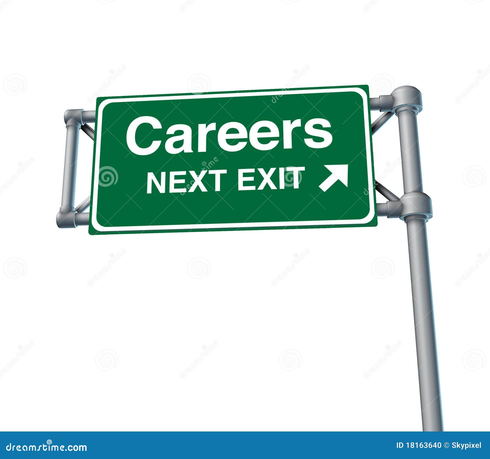 Careers Freeway Exit Sign Highway Street Stock Photo - Image of high ...