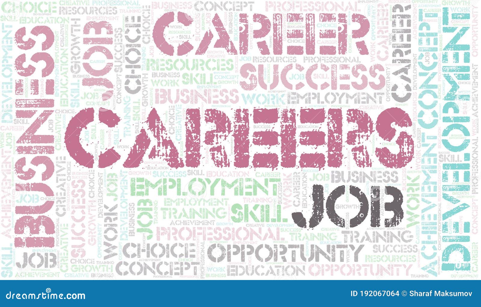 Careers Typography Word Cloud. Stock Illustration - Illustration of ...