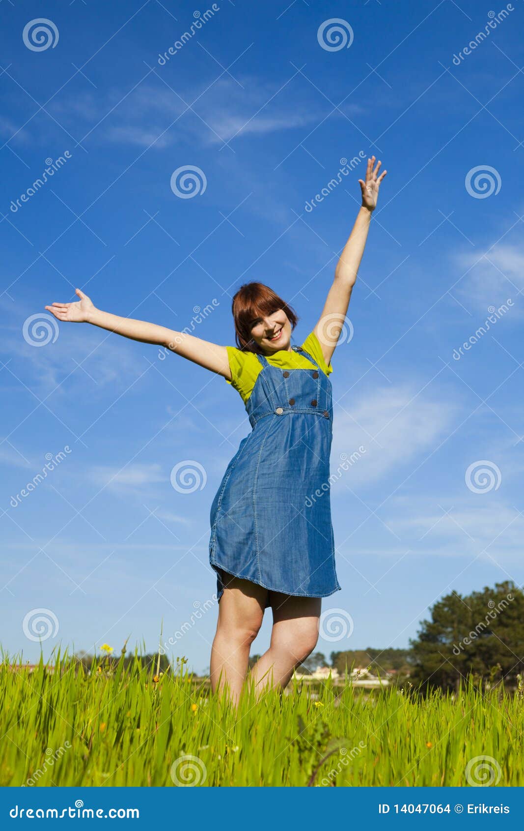 Carefree woman stock photo. Image of health, green, beauty - 14047064