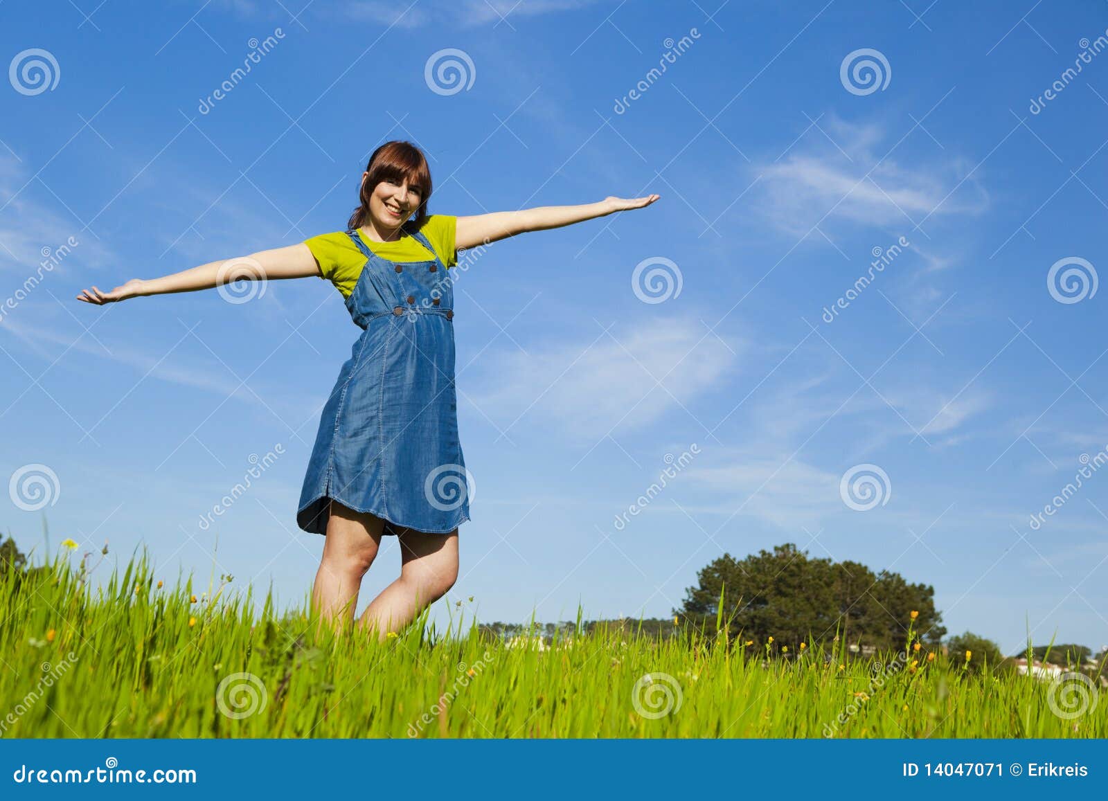 Carefree woman stock image. Image of green, active, freedom - 14047071
