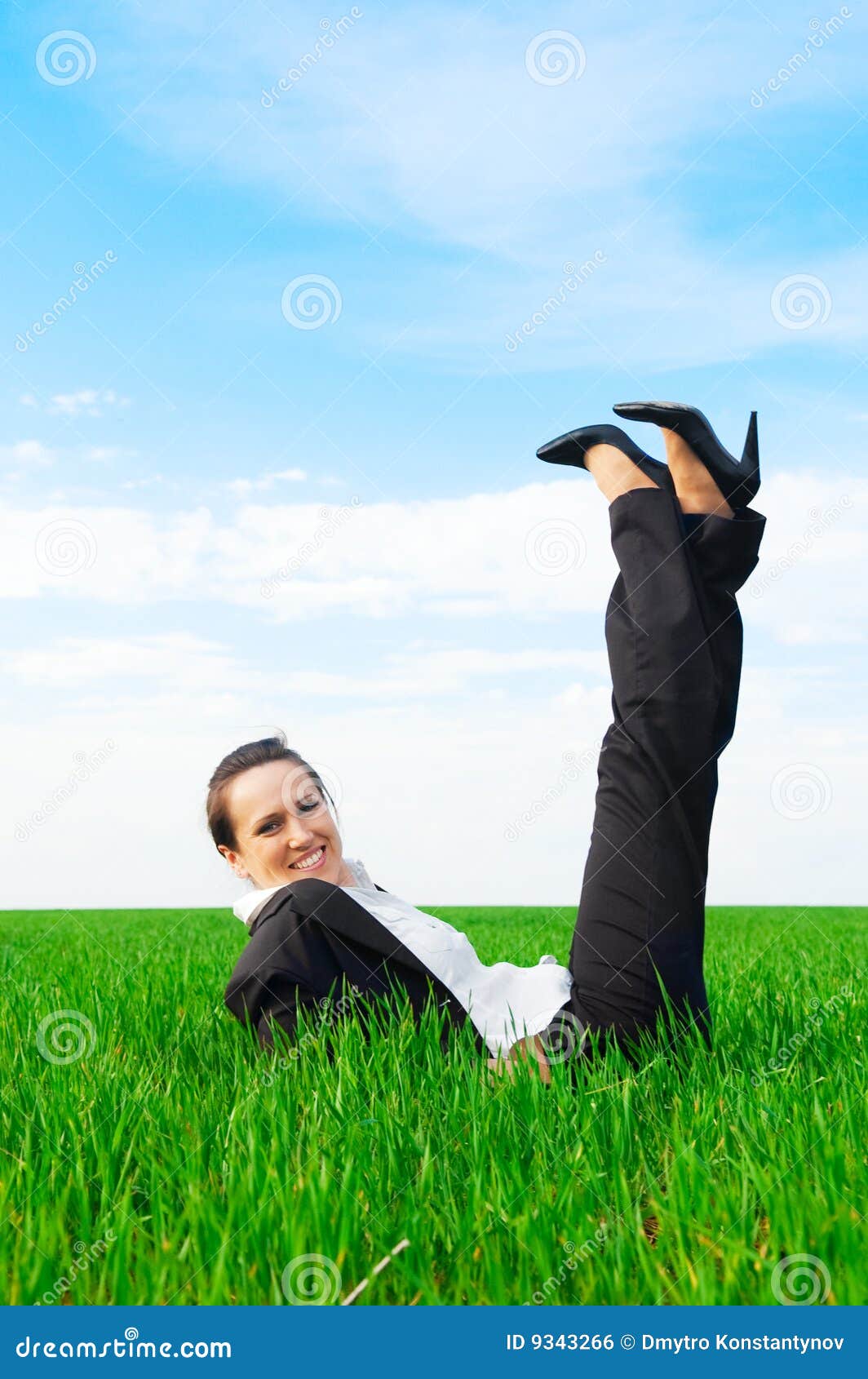 Carefree woman resting stock photo. Image of happy, girl - 9343266