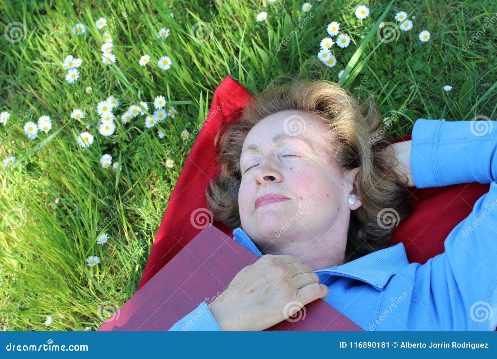 Carefree Woman Taking a Nap Outdoors Stock Image - Image of park ...