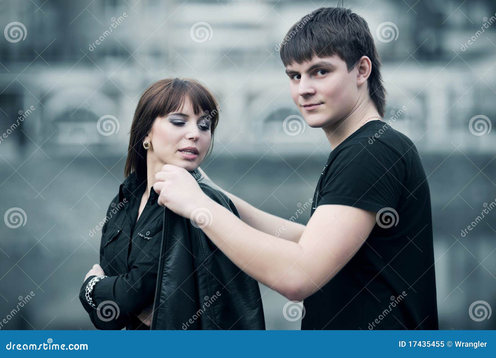 Careful boyfriend. stock image. Image of couple, embracing - 17435455
