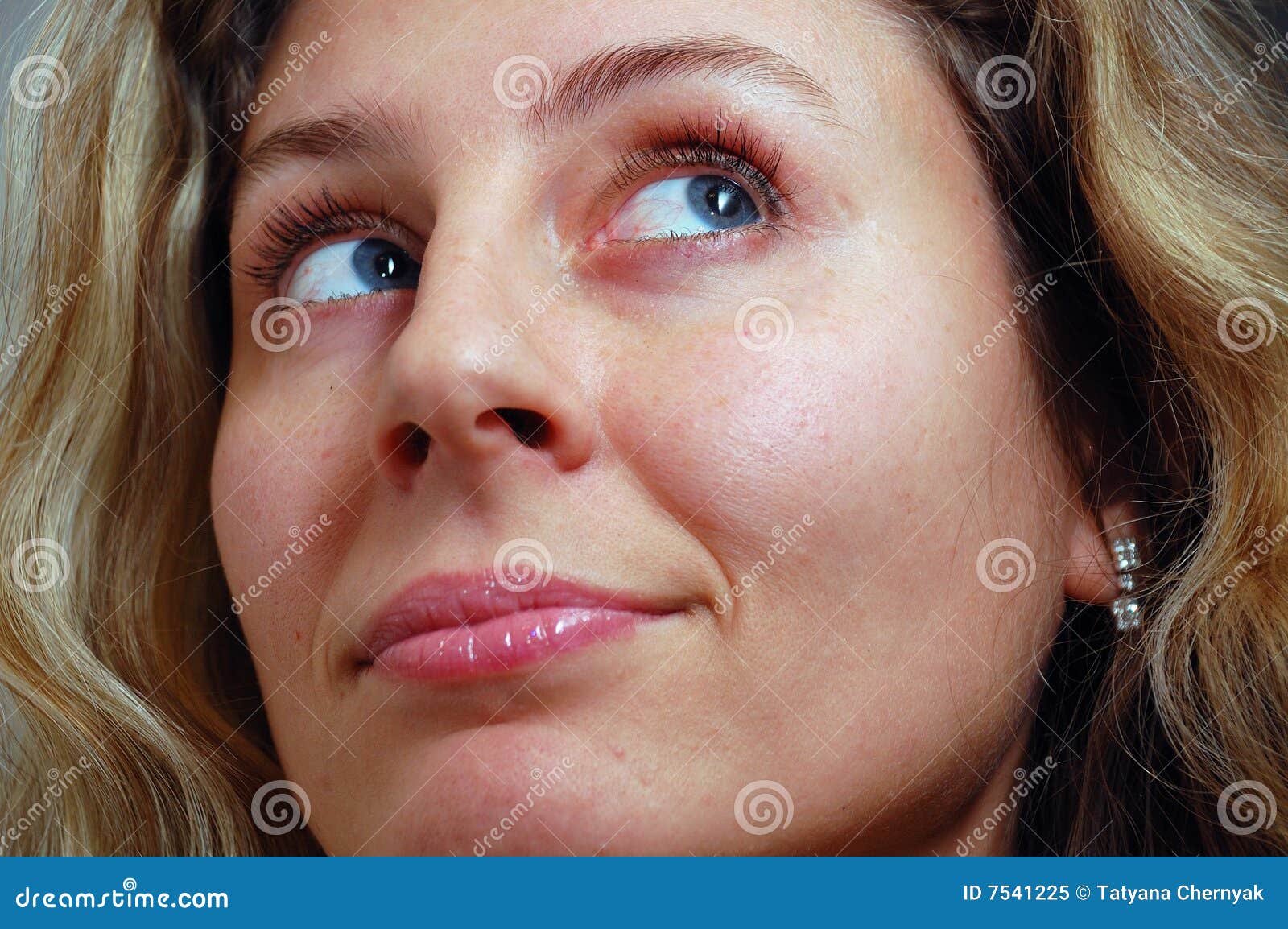 Careful look stock image. Image of lips, closeup, skin - 7541225