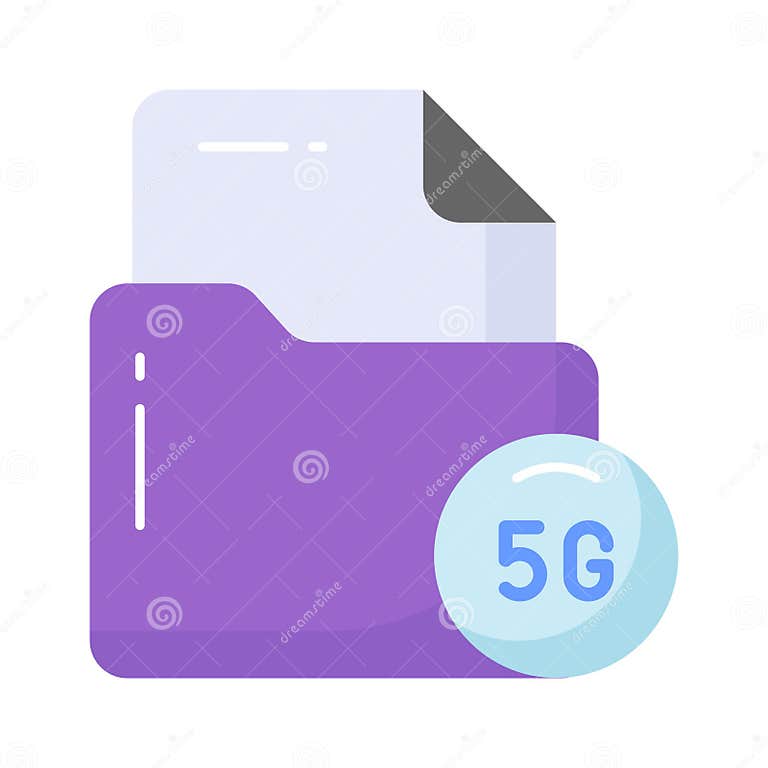 Carefully Crafted Vector of 5G Technology Folder, Icon of 5G Network ...