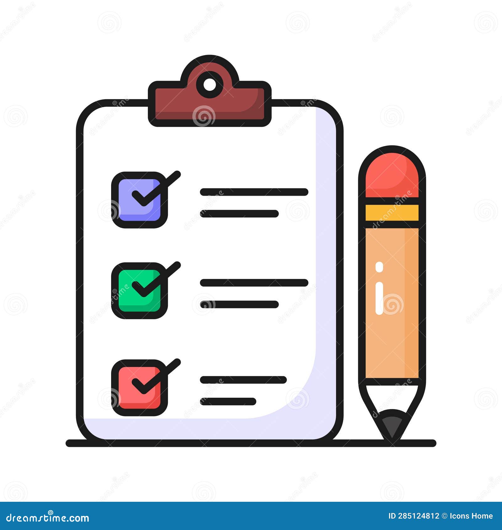 Carefully Designed Checklist Icon Represents a List of Tasks or Items ...