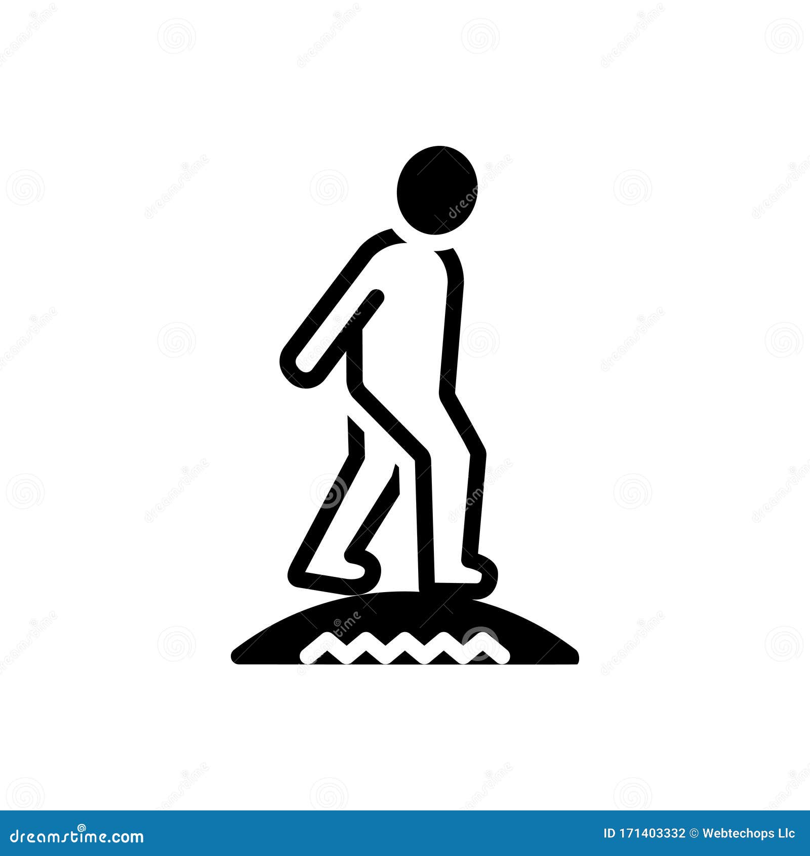 Black Solid Icon for Carefully, Thoughtfully and Warily Stock Vector ...