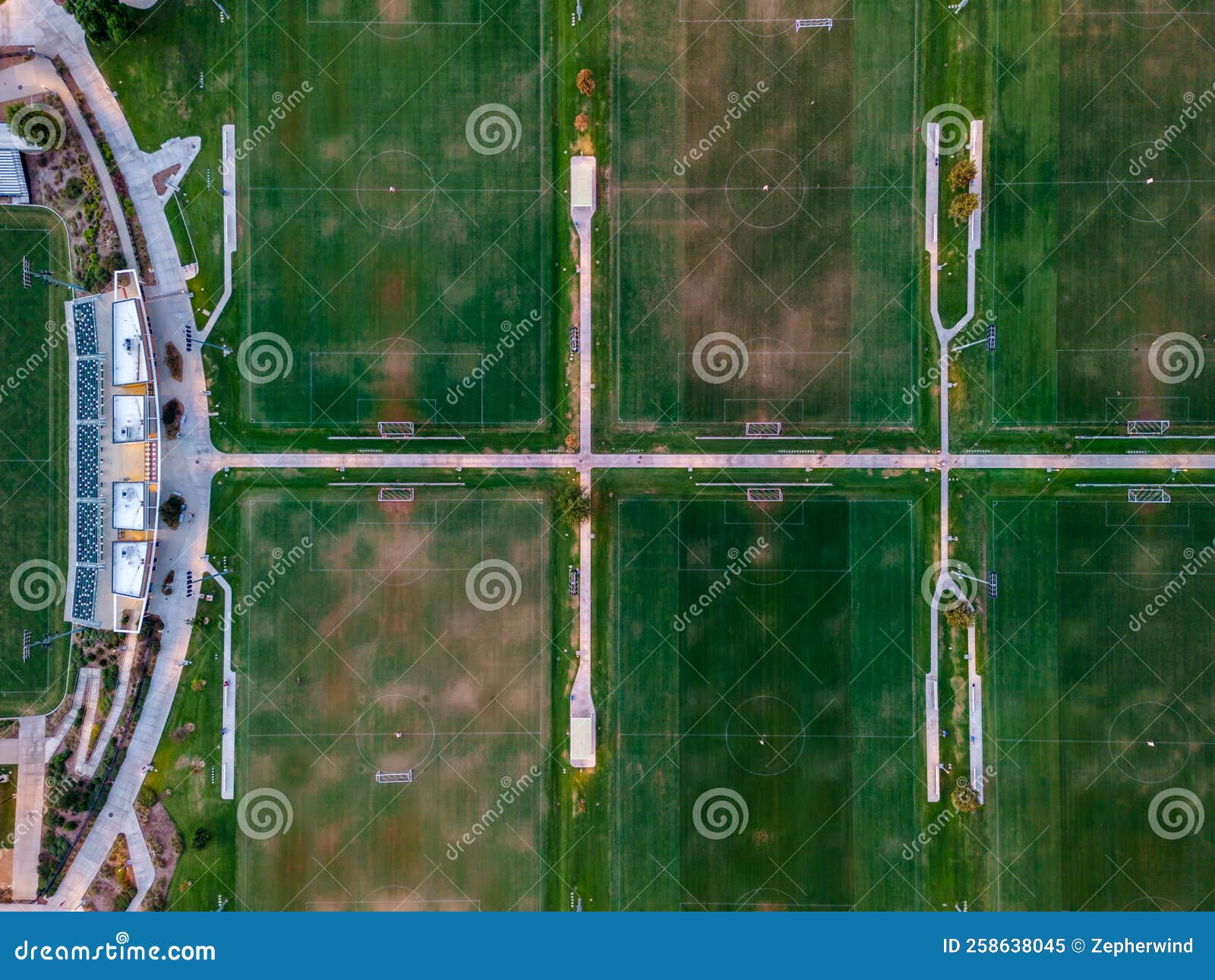 Striking Green Colored Soccer Fields Stock Image - Image of fields ...