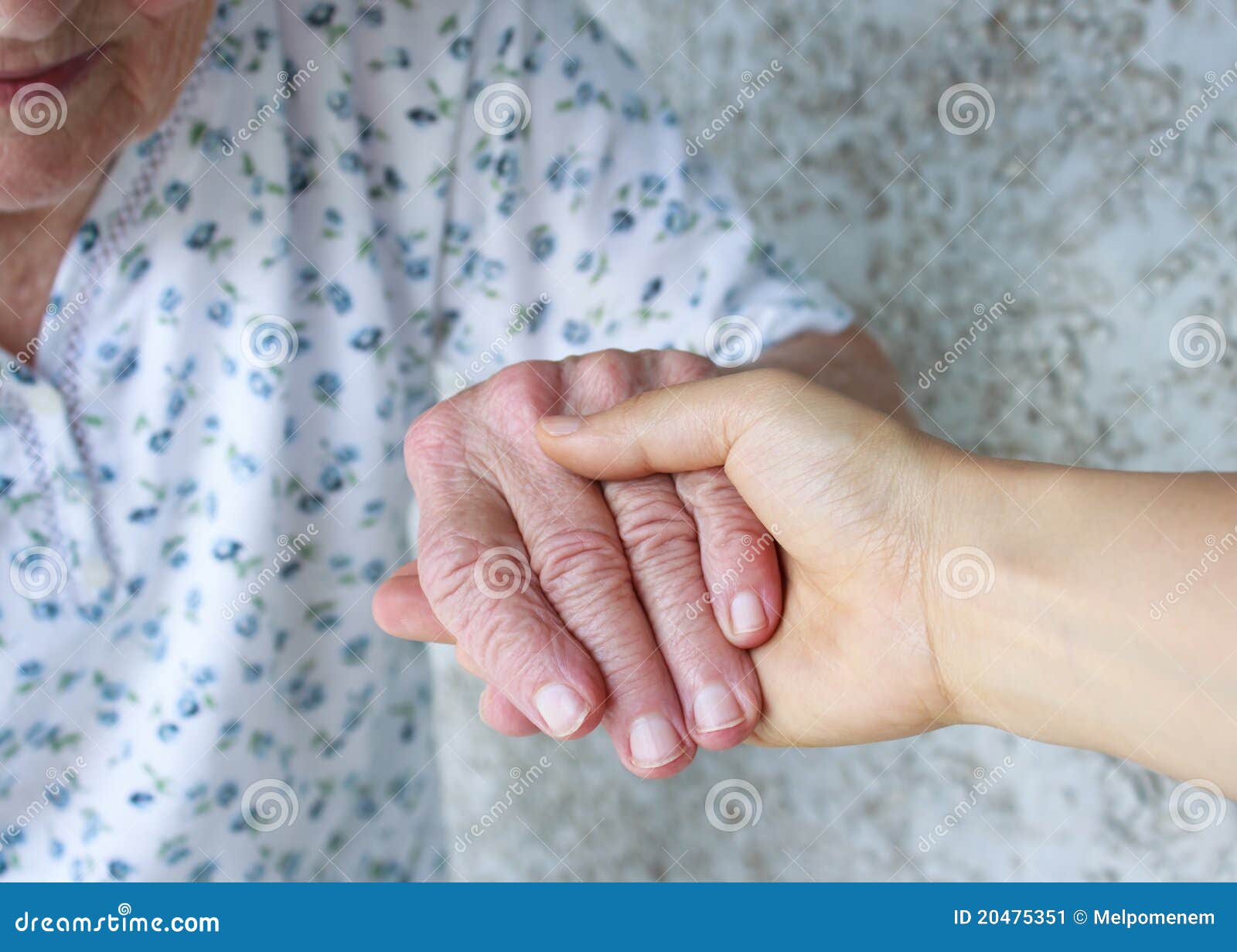 Caregiver Holding Elderly Senior Patient Ageing Old Adult Person Hand ...