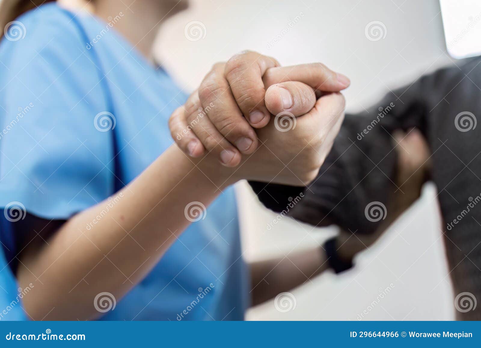 Caregiver or Nurse Help Support Elderly are Standing Up without Walker ...